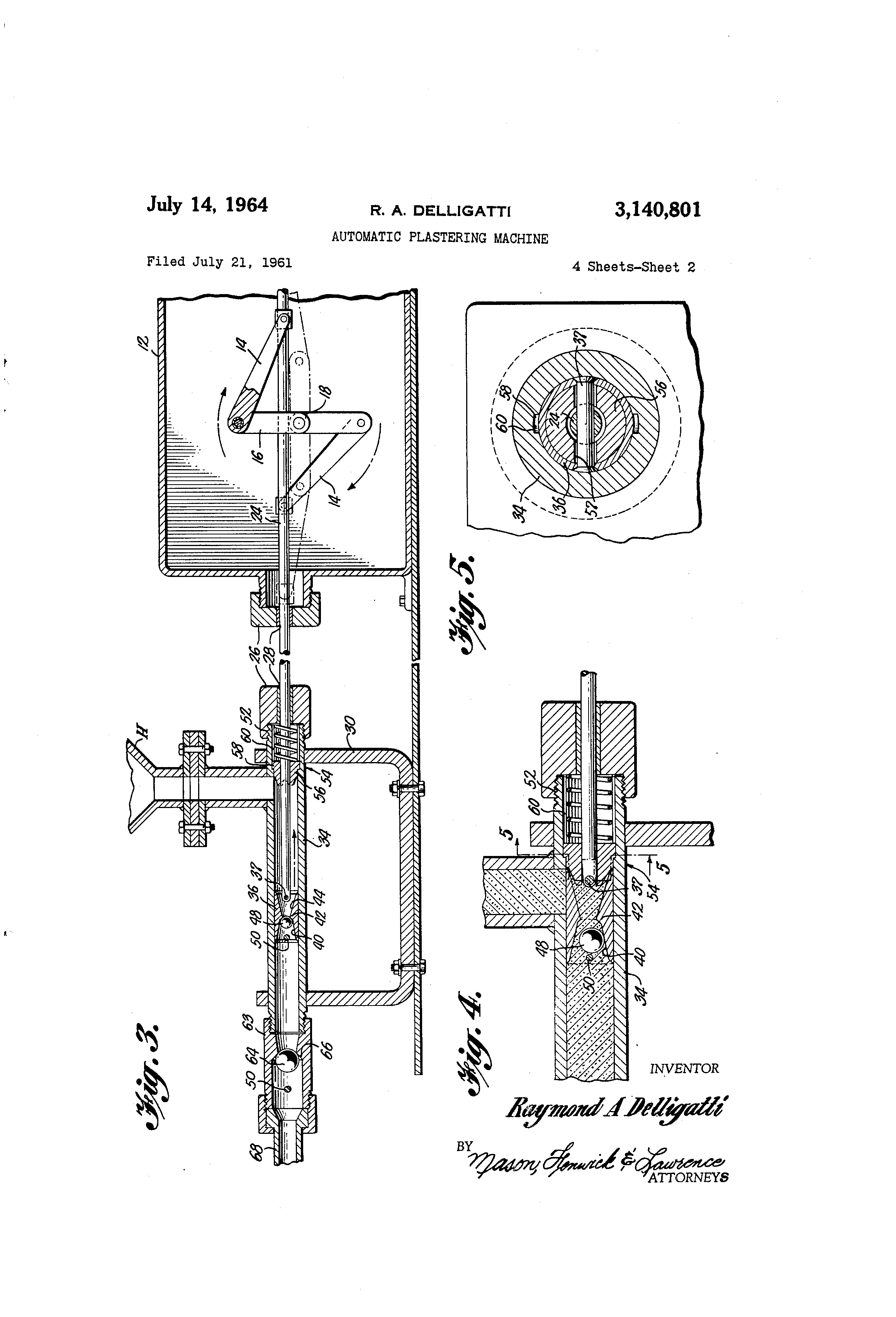 Patent US3140801 - Automatic plastering machine - Google Patents