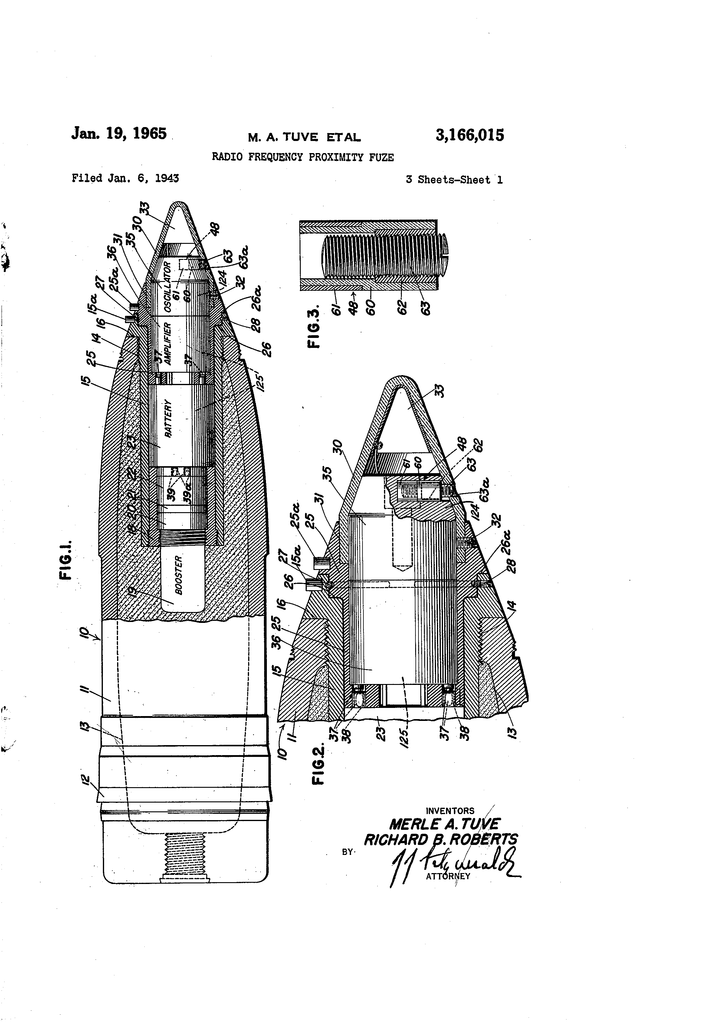 Patent US3166015 - Radio frequency proximity fuze - Google Patents
