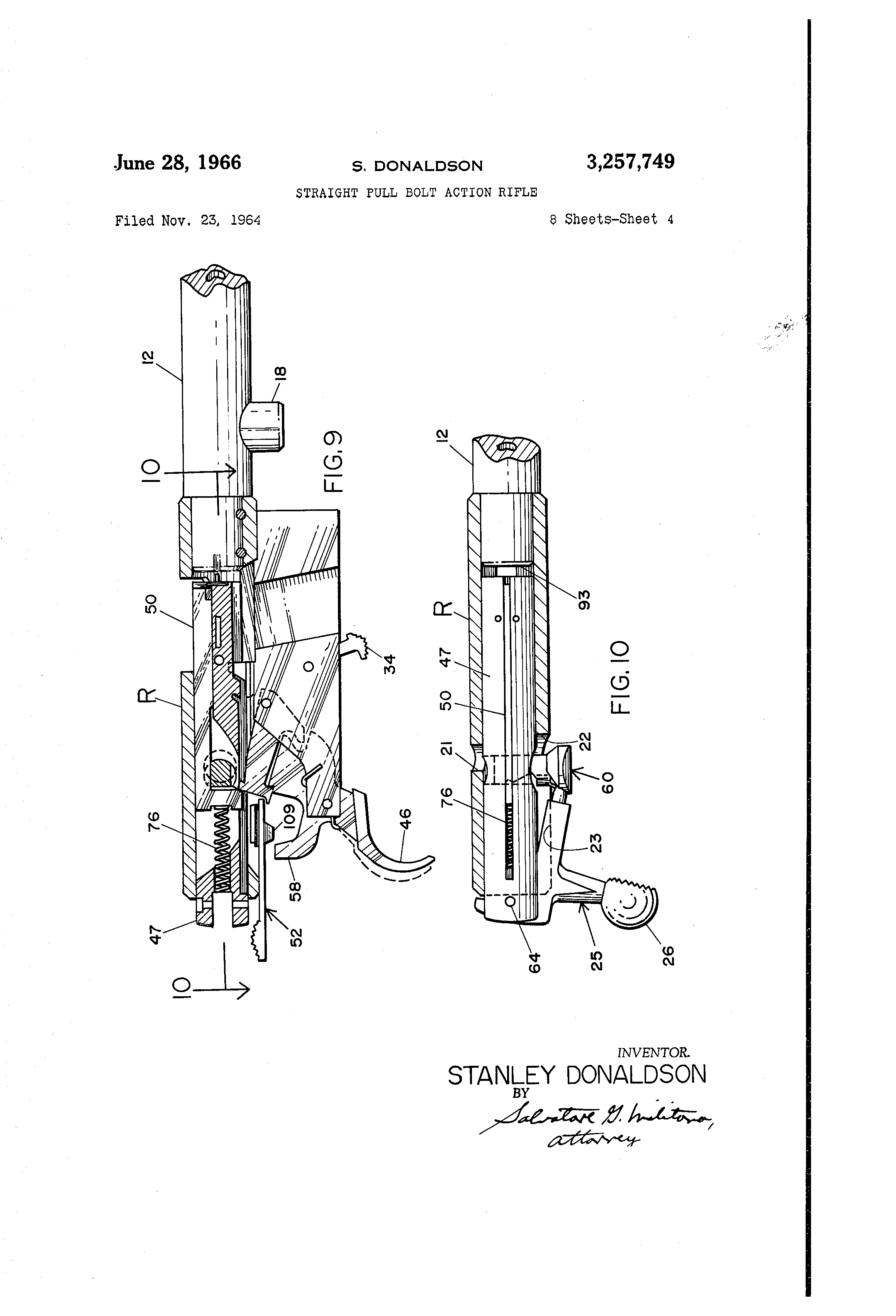 Patent US3257749 - Straight pull bolt action rifle - Google Patents