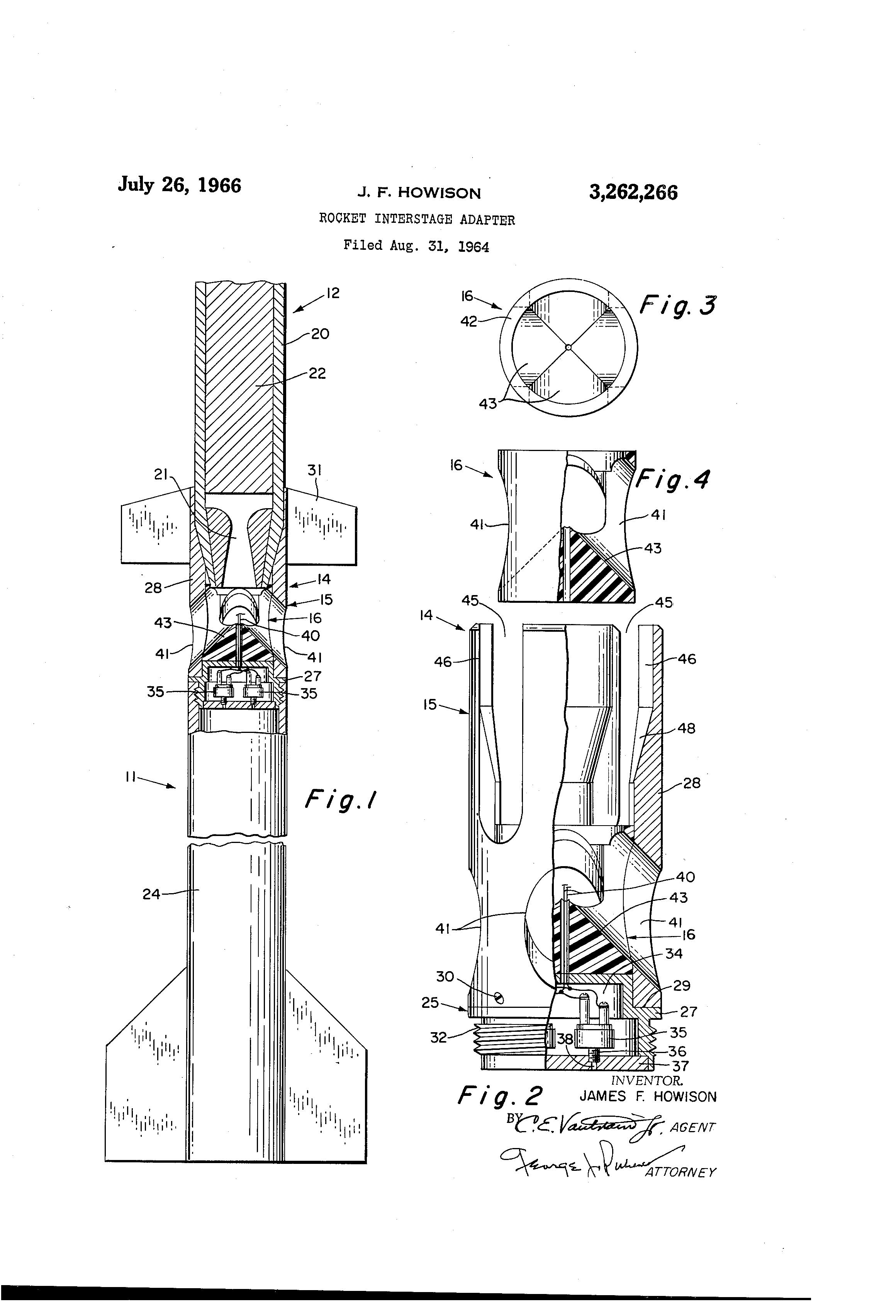 Patent US3262266 - Rocket interstage adapter - Google Patents