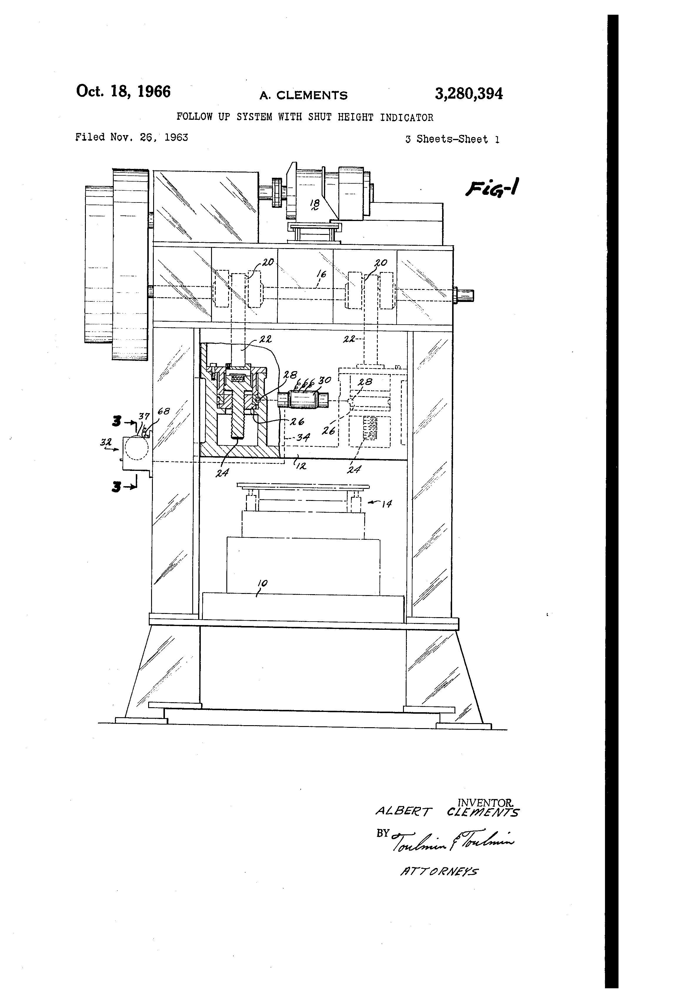 Patent US3280394 - Follow up system with shut height indicator - Google ...