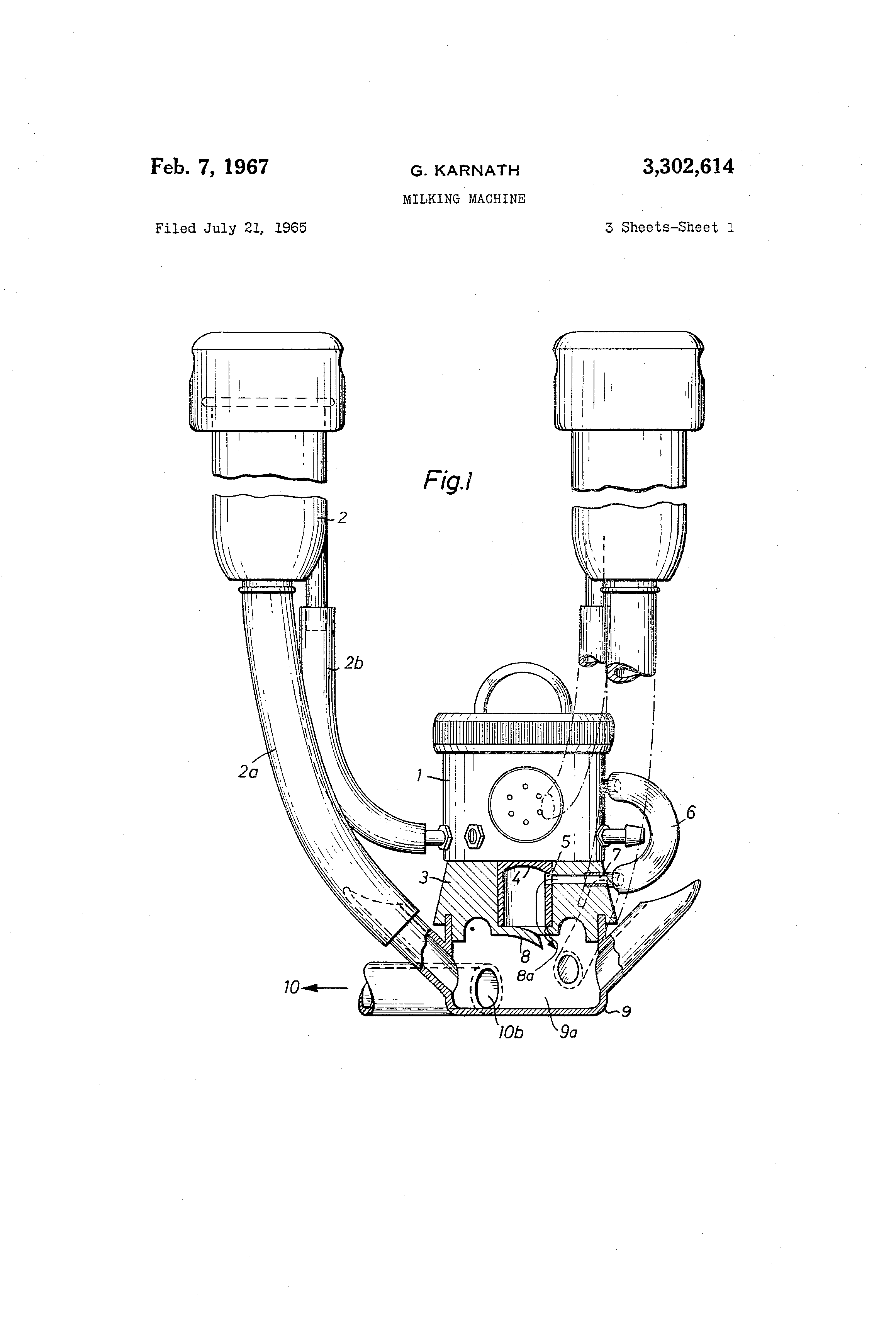 Patent US3302614 - Milking machine - Google Patents