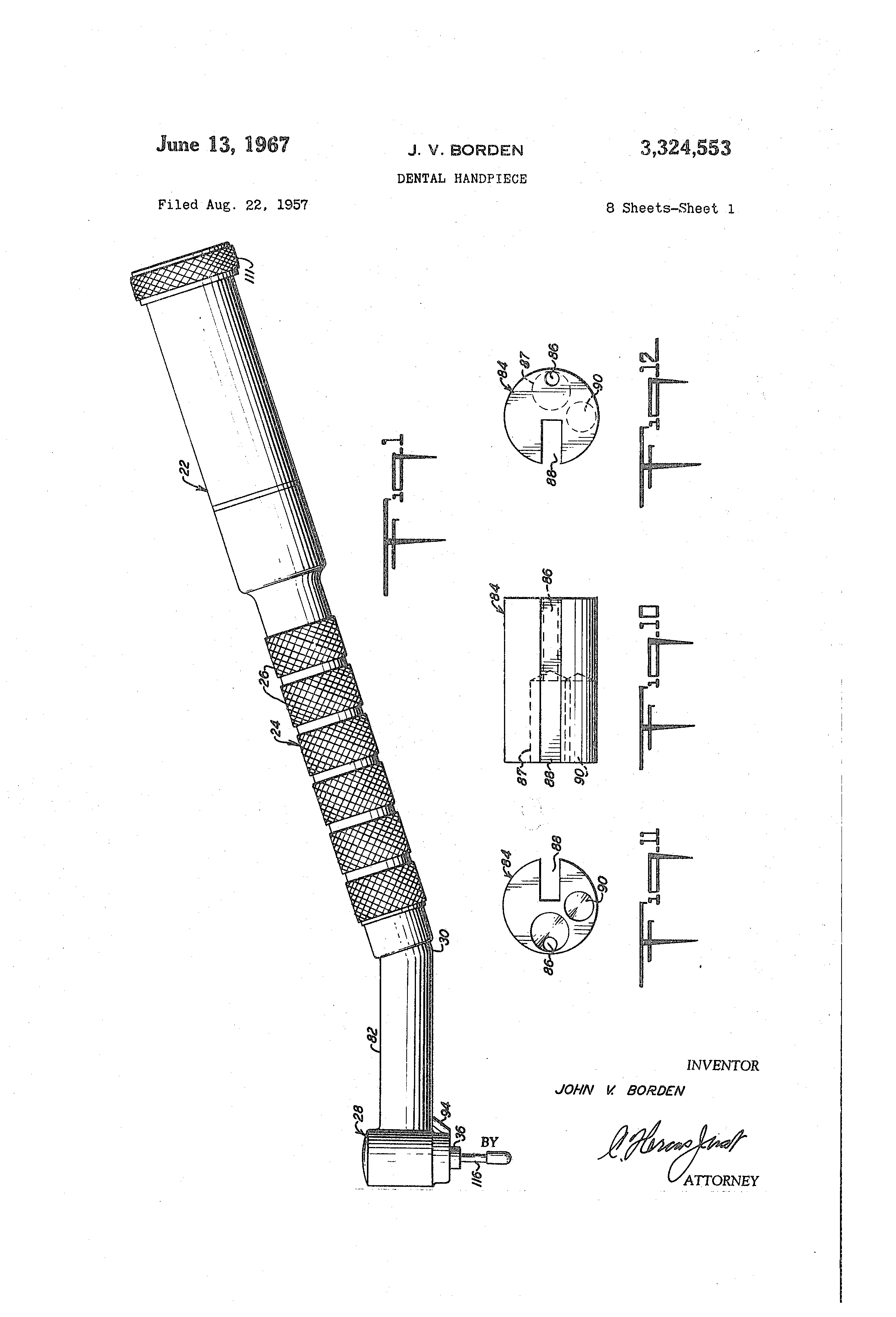 Patents Handpiece Dental Drawing Sketch Coloring Page