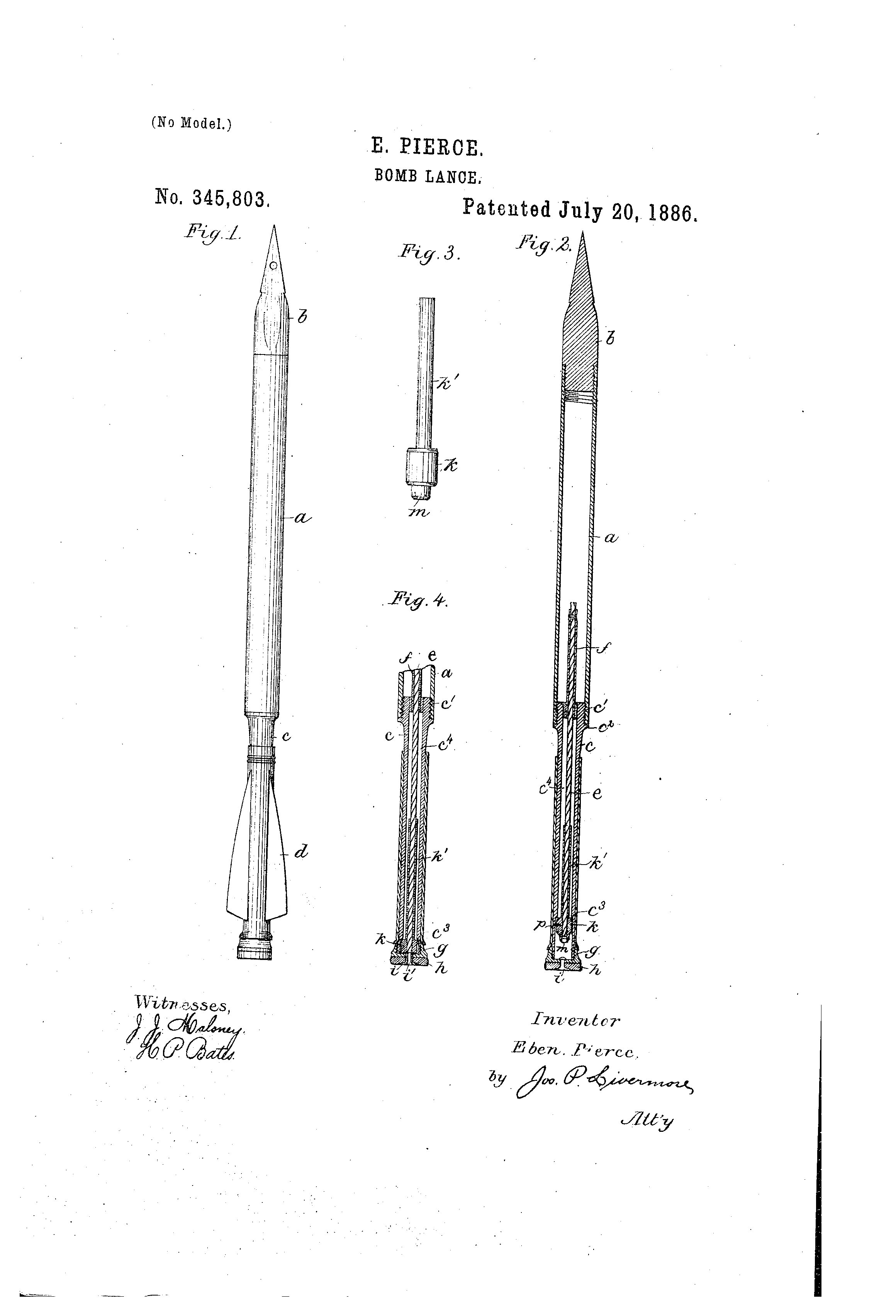 Patent US345803 - Bomb-lance - Google Patents