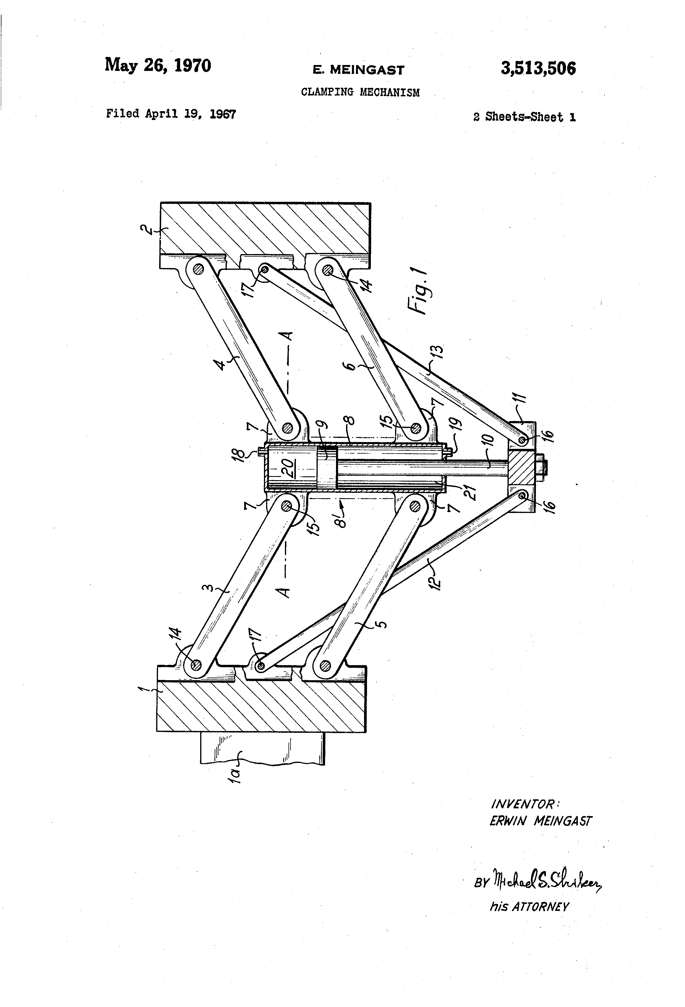 Patent US3513506 - Clamping mechanism - Google Patents
