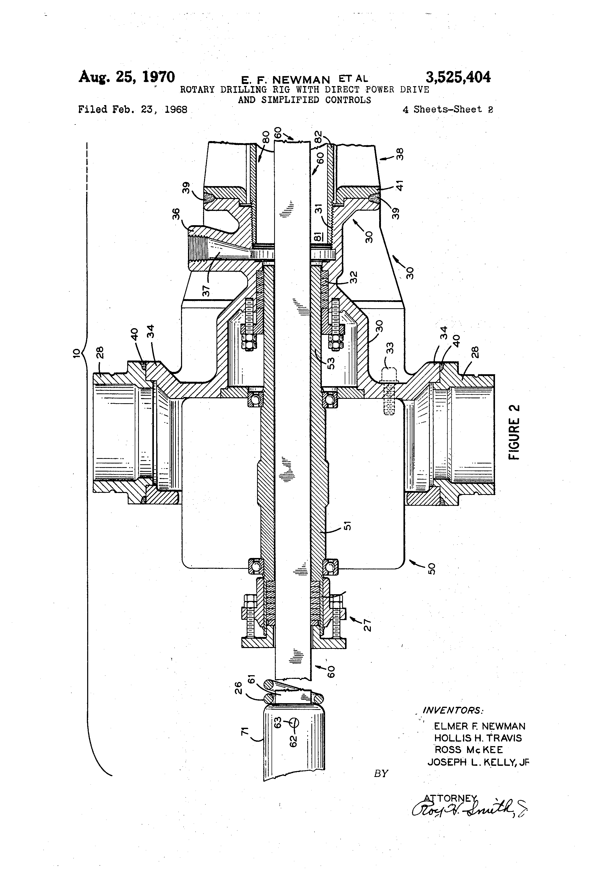 Patent US3525404 - Rotary drilling rig with direct power drive and ...
