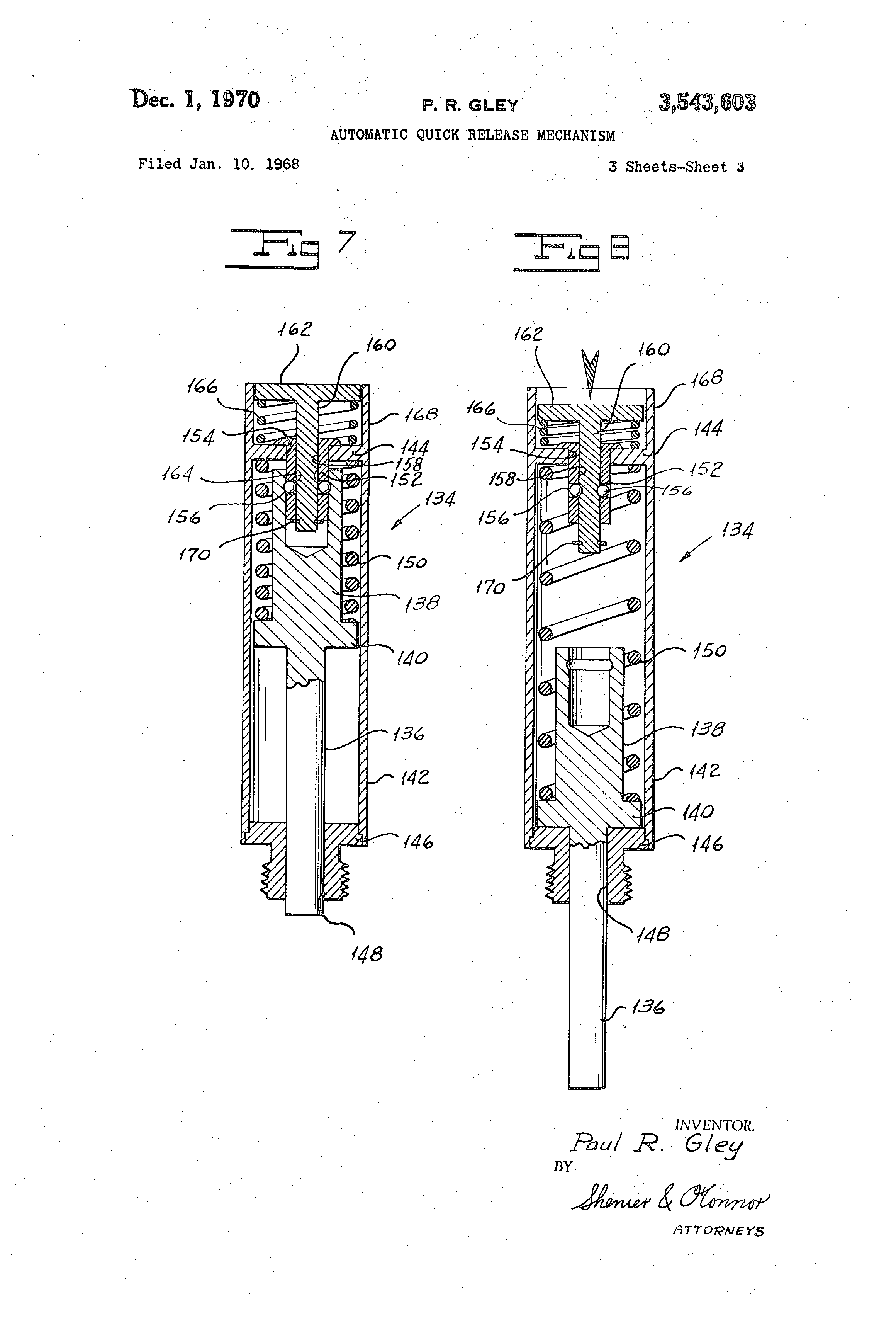 Patent US3543603 - Automatic quick release mechanism - Google Patents