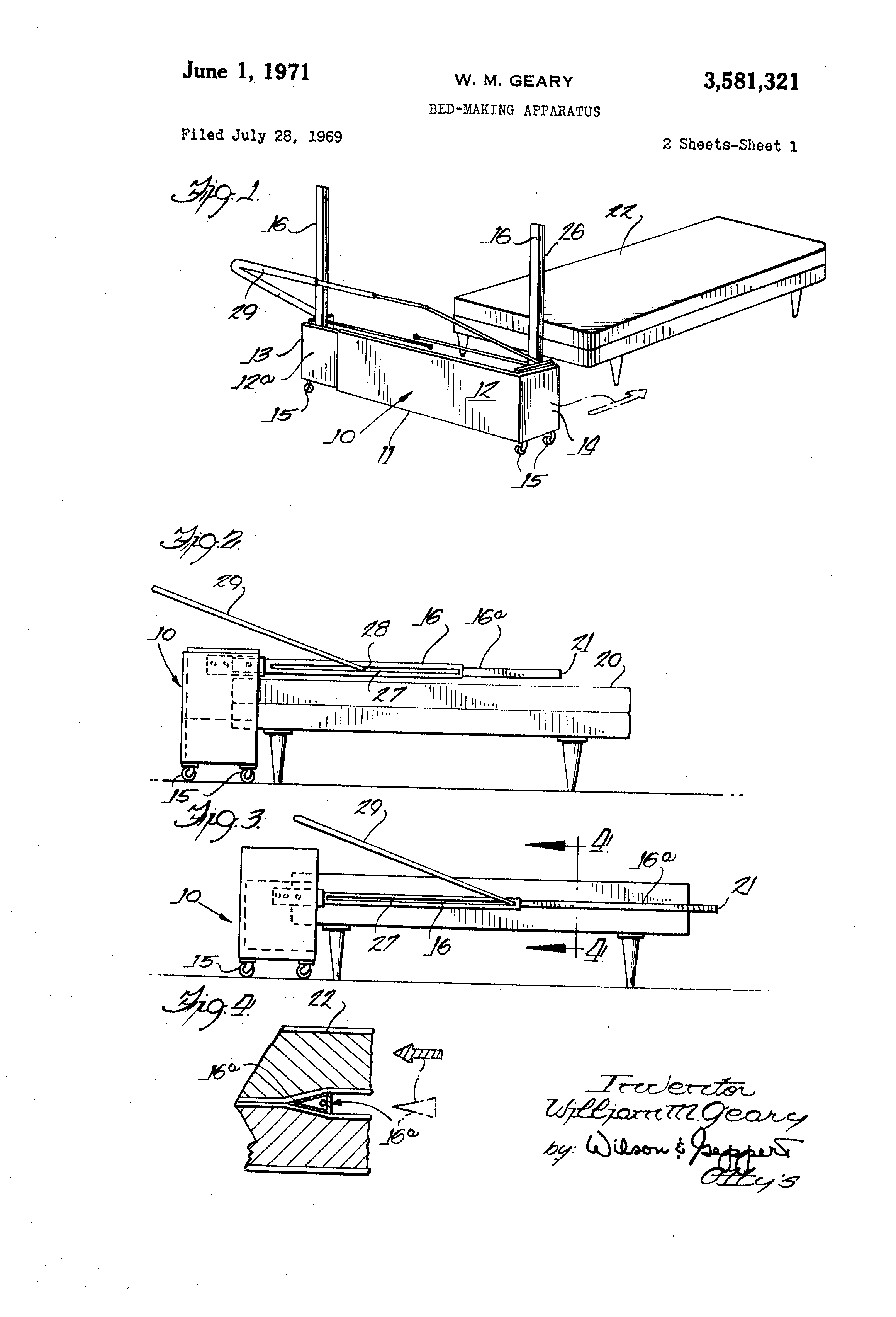 Patent US3581321 - Bed-making apparatus - Google Patentsuche