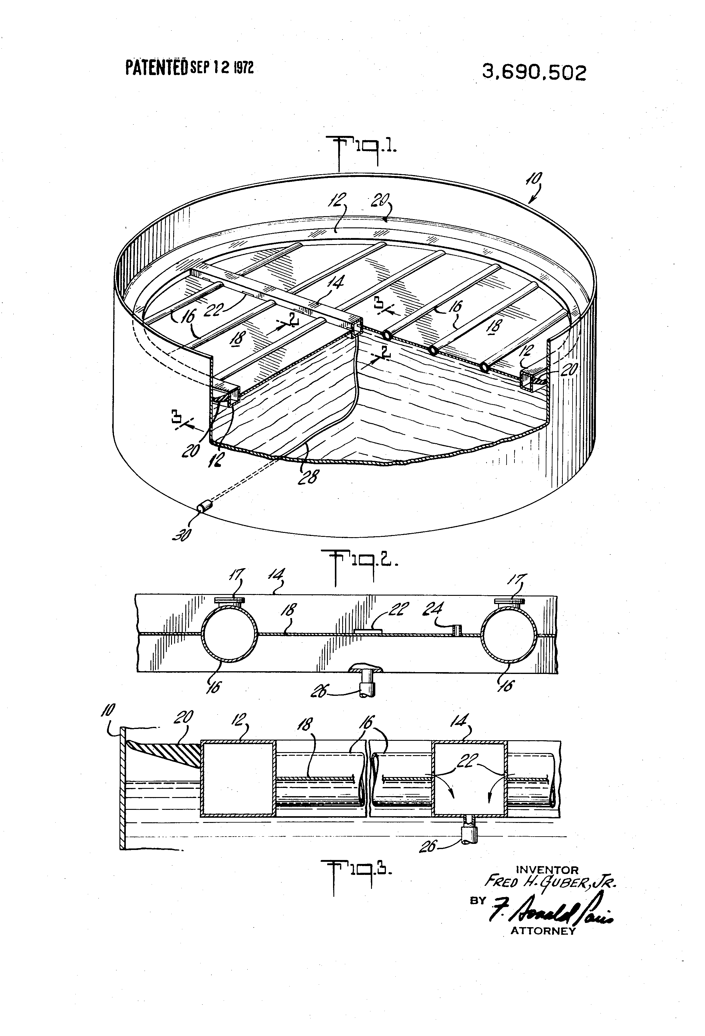 Patent US3690502 - Pipe pontoon floating roof - Google Patents