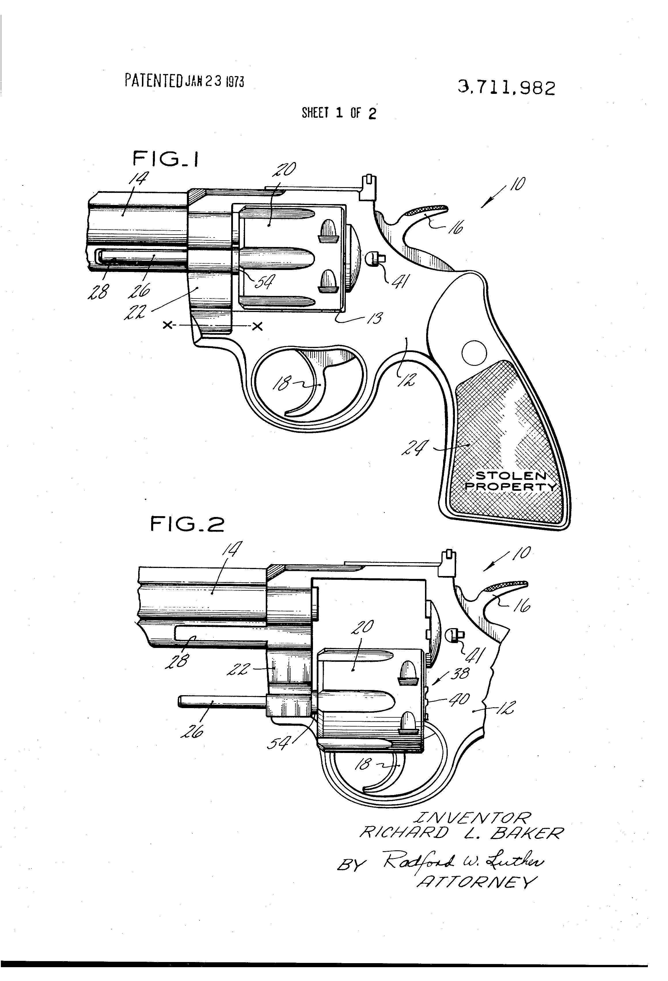 Mechanism Revolver Patents Patent Drawing Firing Sketch Coloring Page