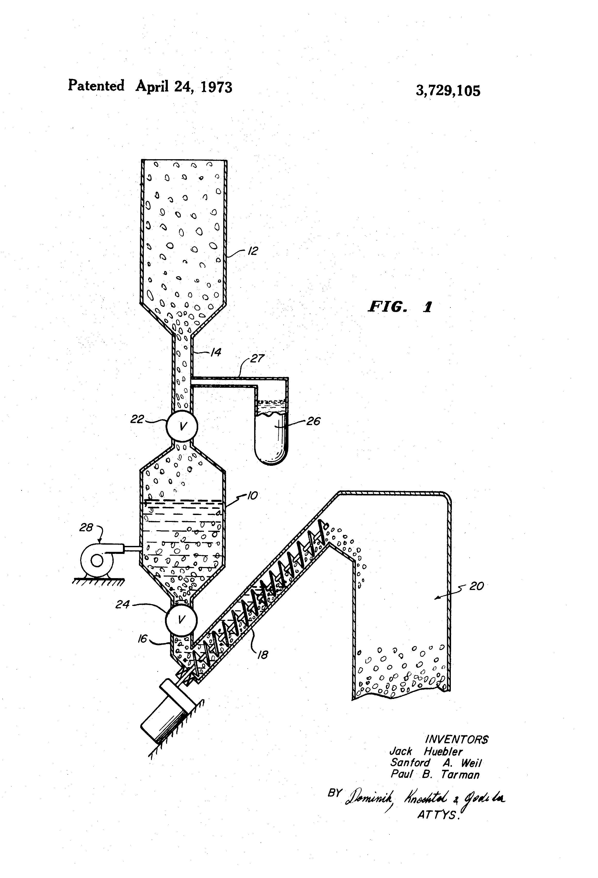 Patent US3729105 - Liquid sealed solids lock hopper - Google Patents