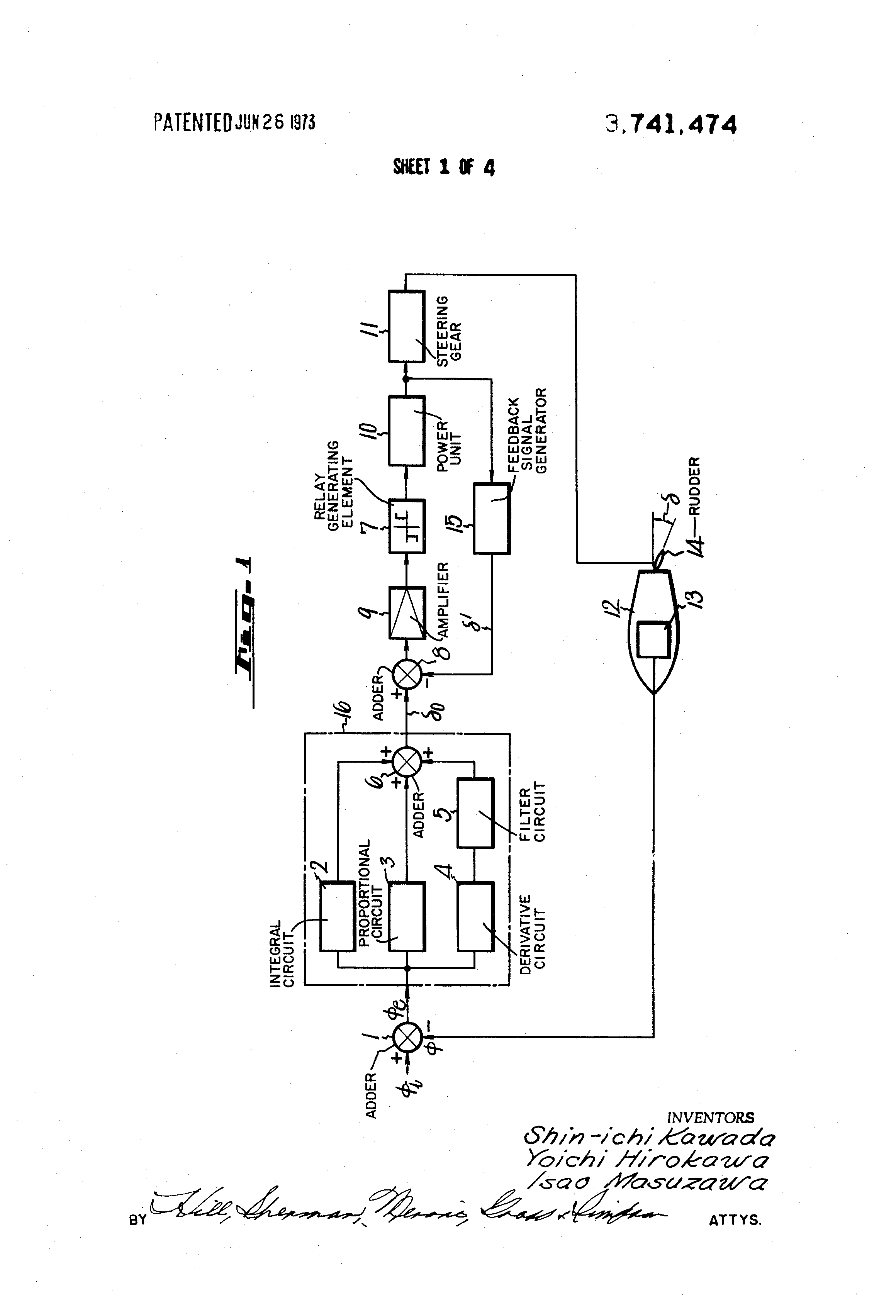 Patent US3741474 - Autopilot system - Google Patents