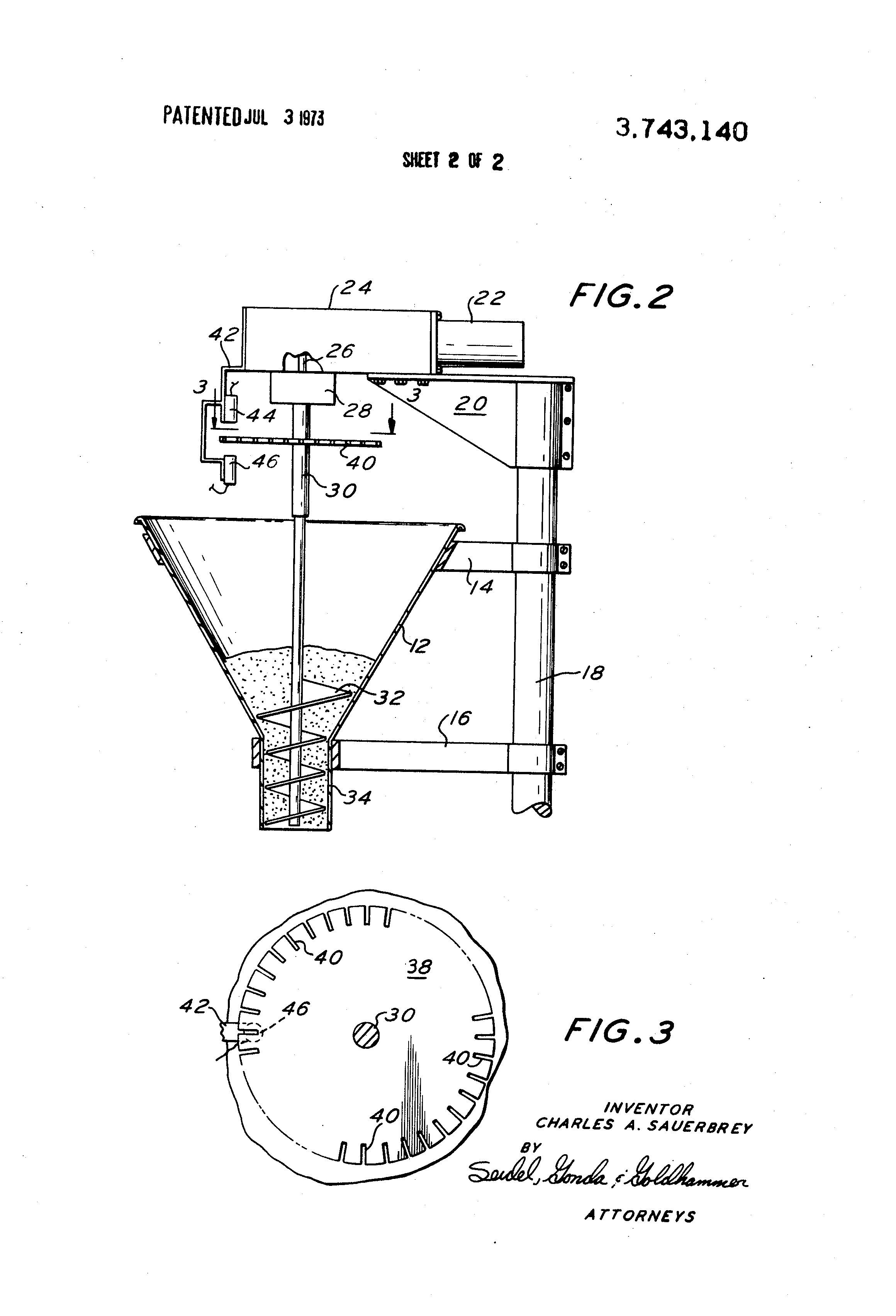 Patent US3743140 - Filler apparatus with hopper and rotary feed ...