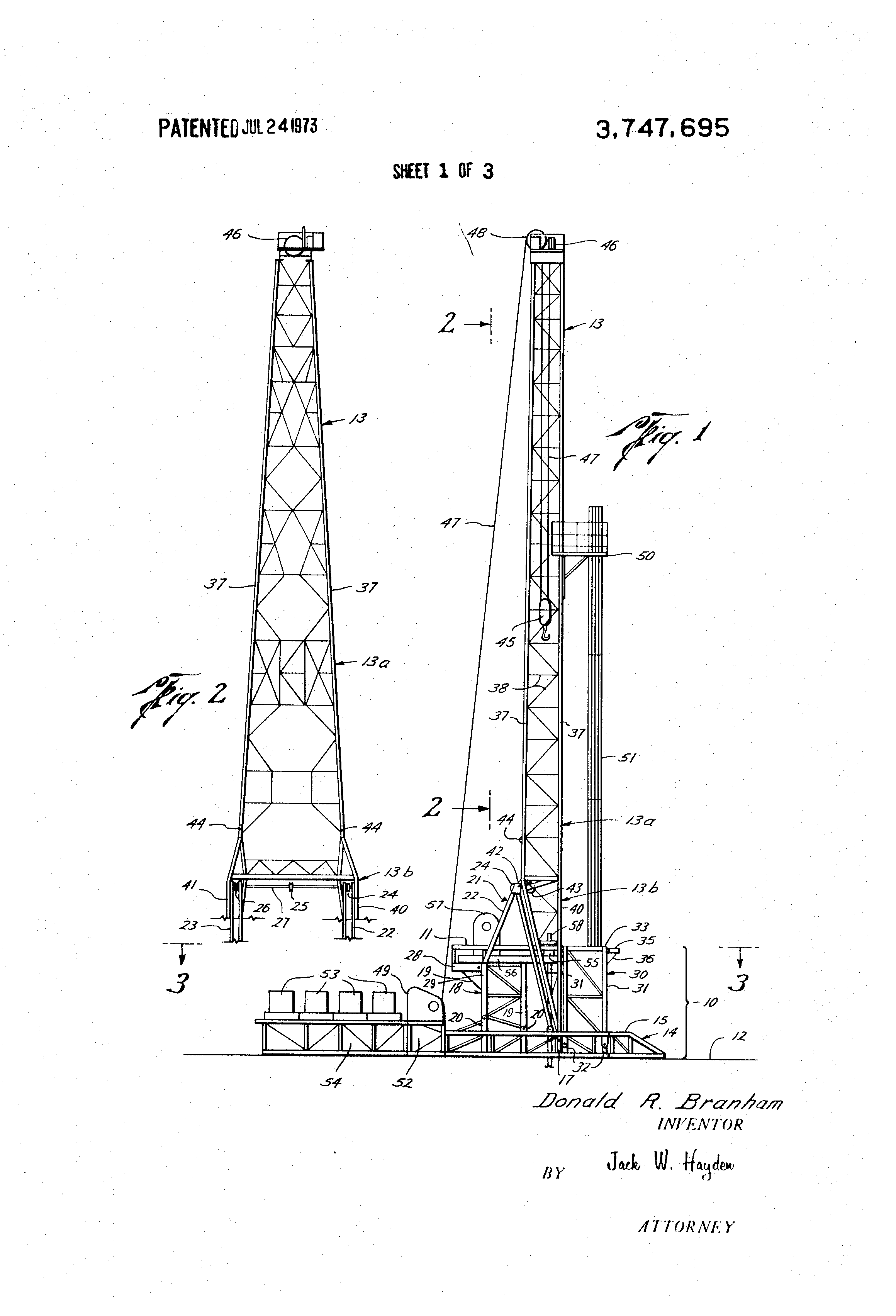 Mast Patents Rig Drawing Cantilevered Sketch Coloring Page