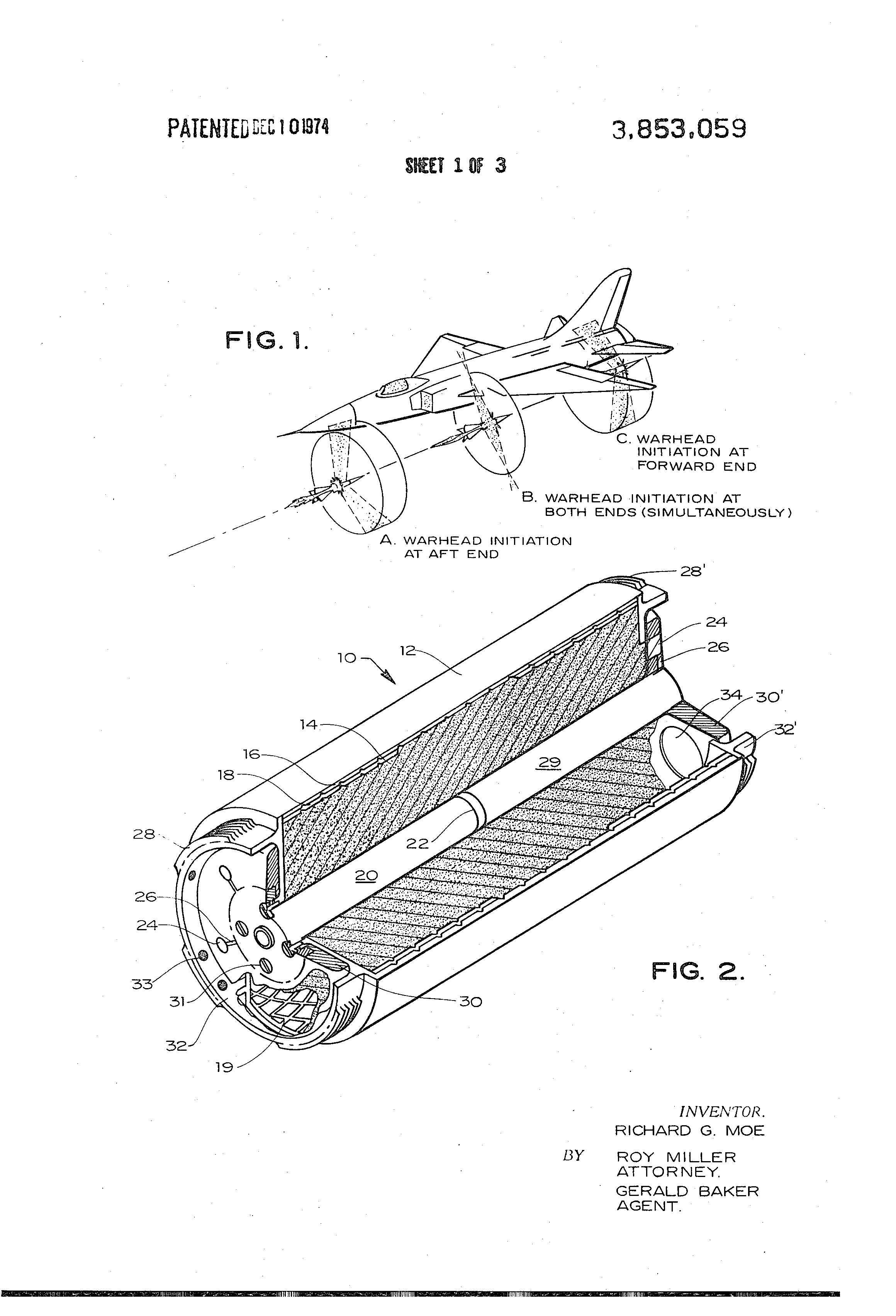 Patent US3853059 - Configured blast fragmentation warhead - Google Patents