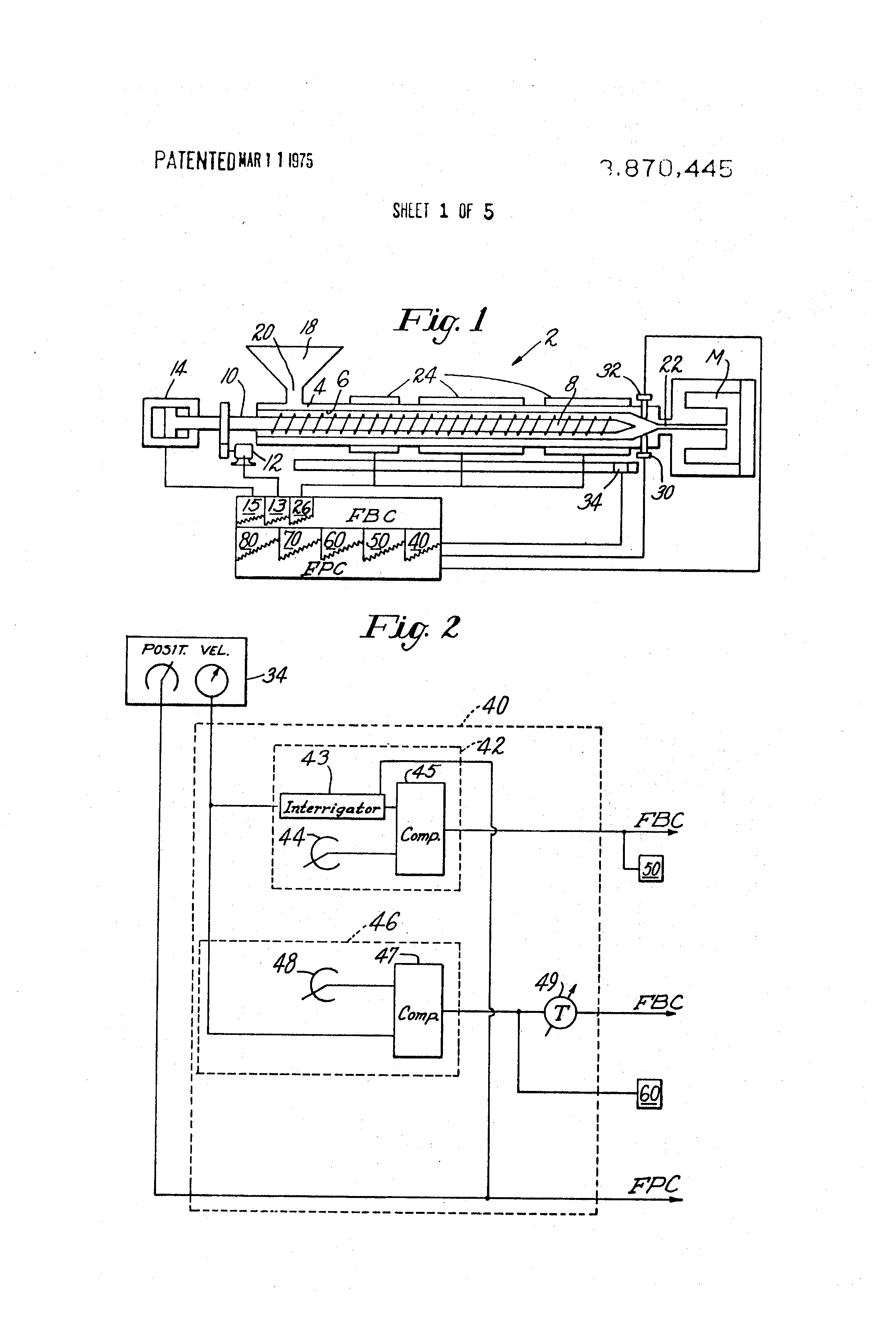 Patent US3870445 - Injection molding machine controls - Google Patents