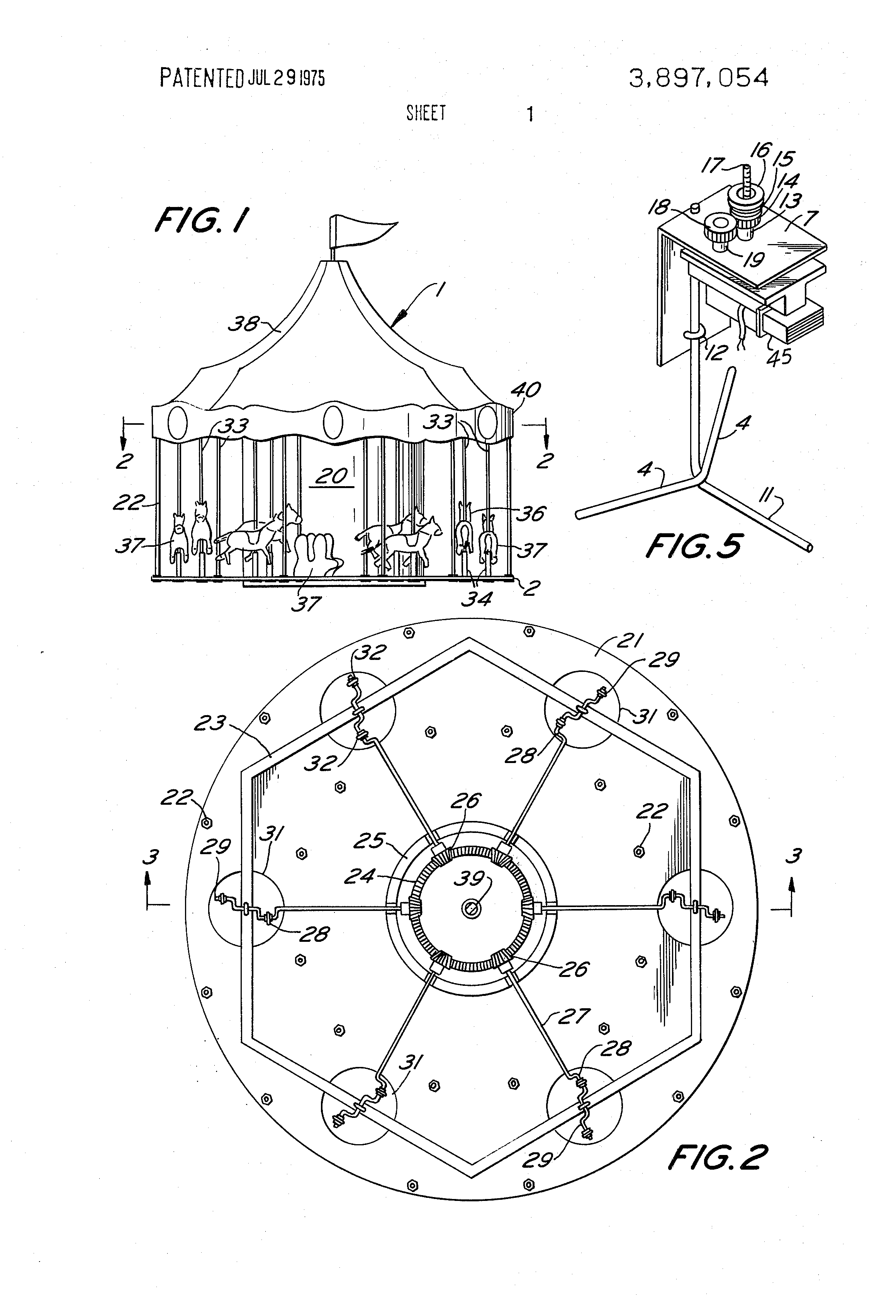 Patent US3897054 - Carousel mechanism - Google Patents