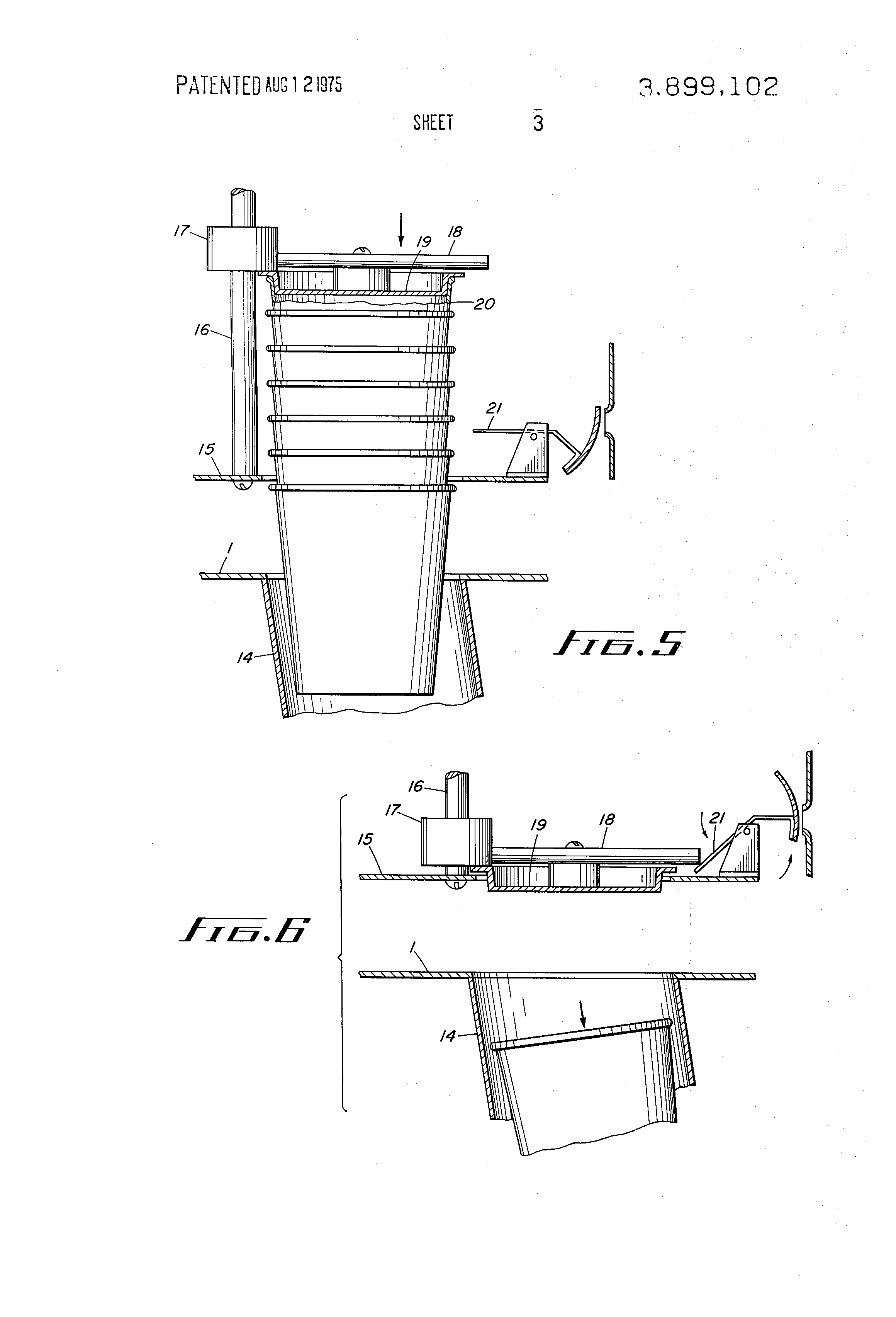 Patent US3899102 - Cup dispenser with reciprocating actuator - Google ...