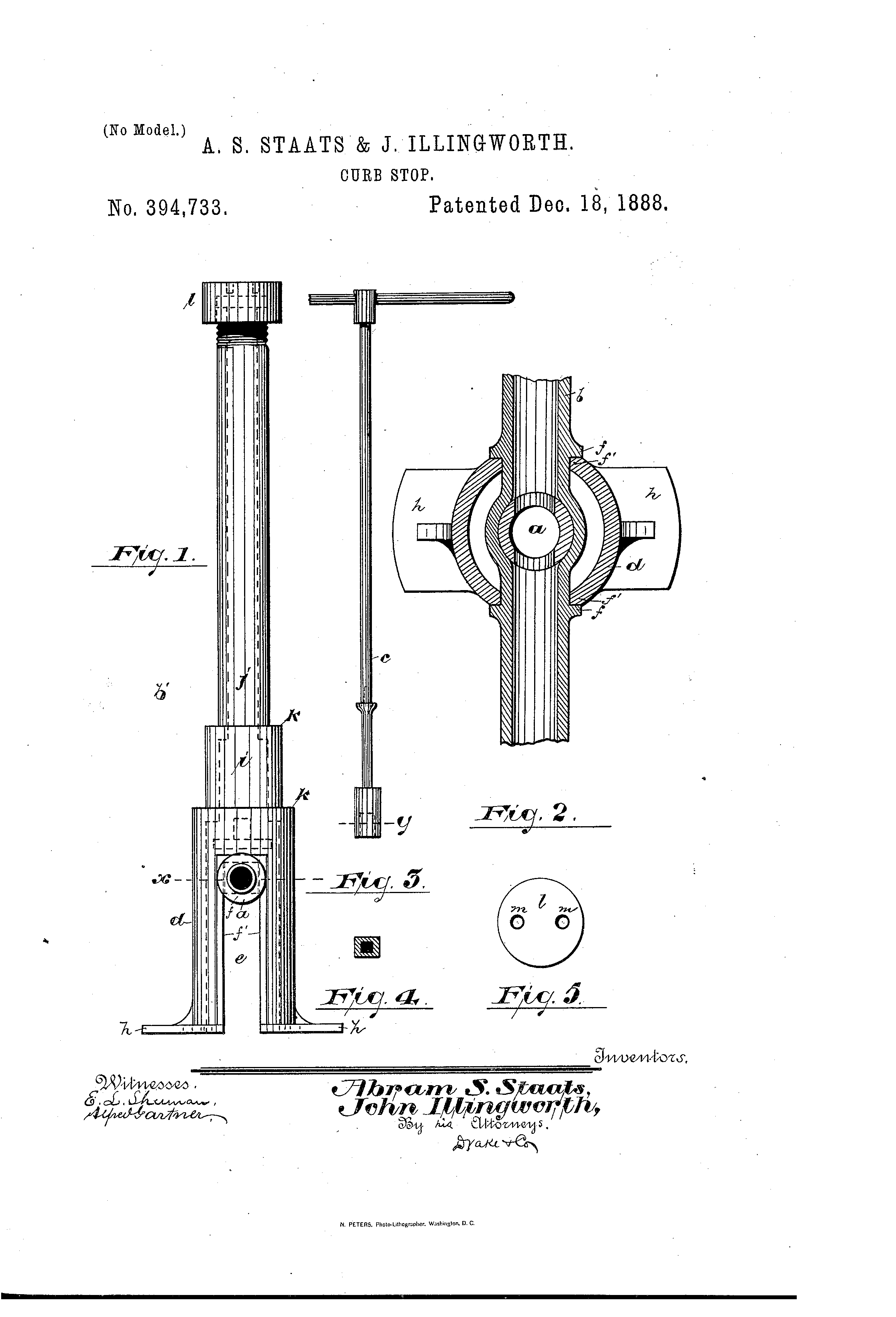 Patent US394733 - Curb-stop - Google Patents
