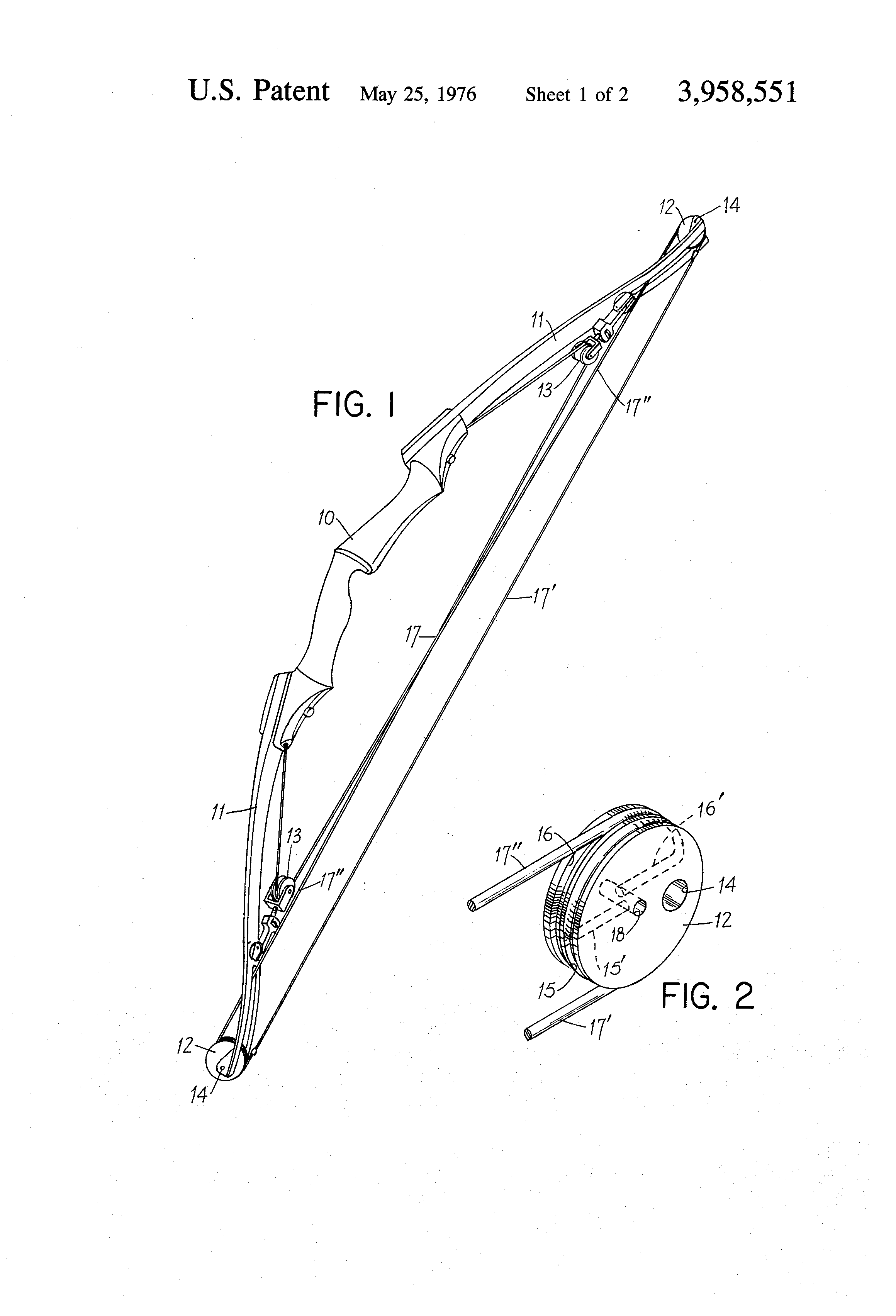 Patent US3958551 - Compound bow - Google Patents
