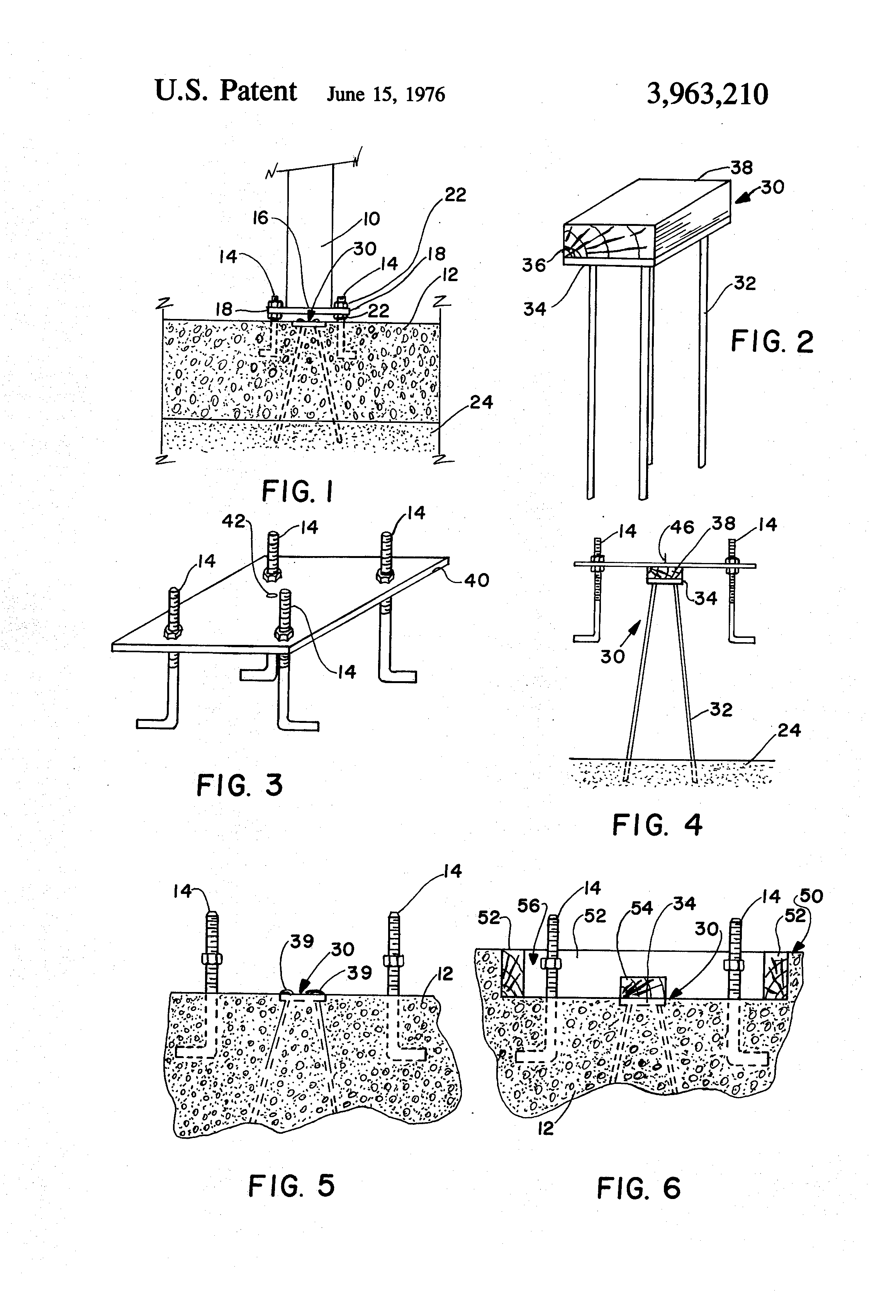 Patent US3963210 - Apparatus for setting anchor bolts and other objects ...