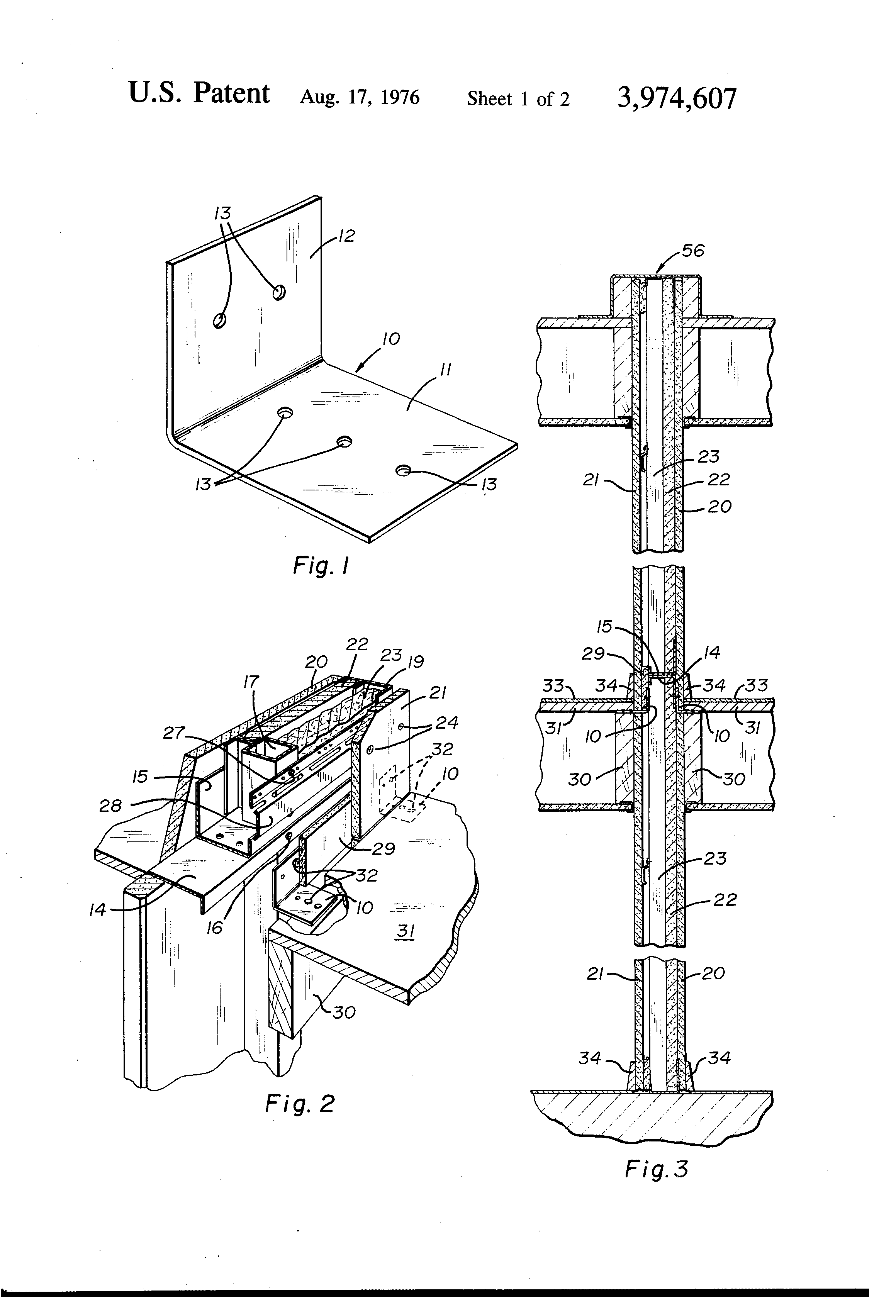 Patent US3974607 - Fire-rated common area separation wall structure ...