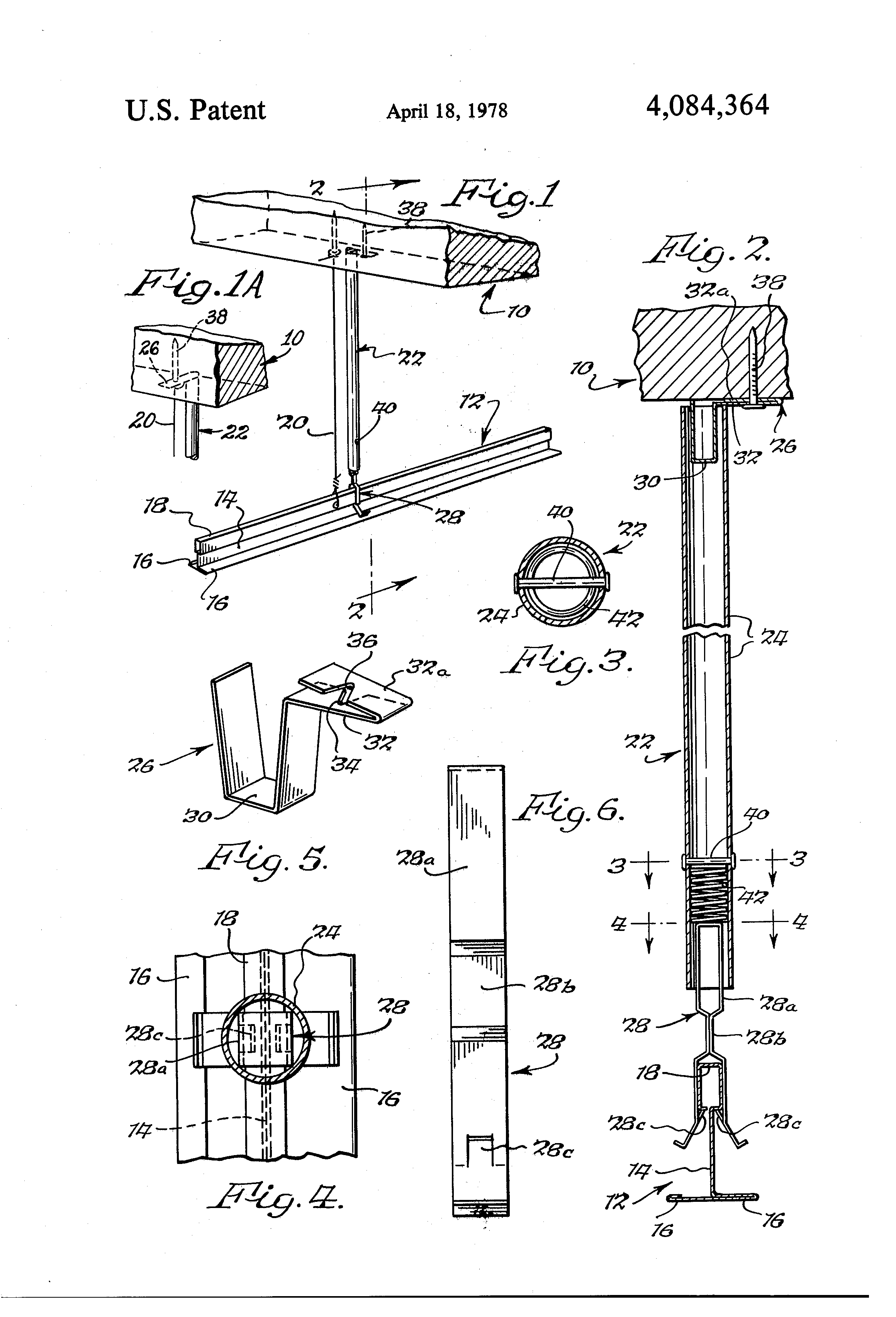 Patent US4084364 - Compression strut for suspended ceiling - Google Patents