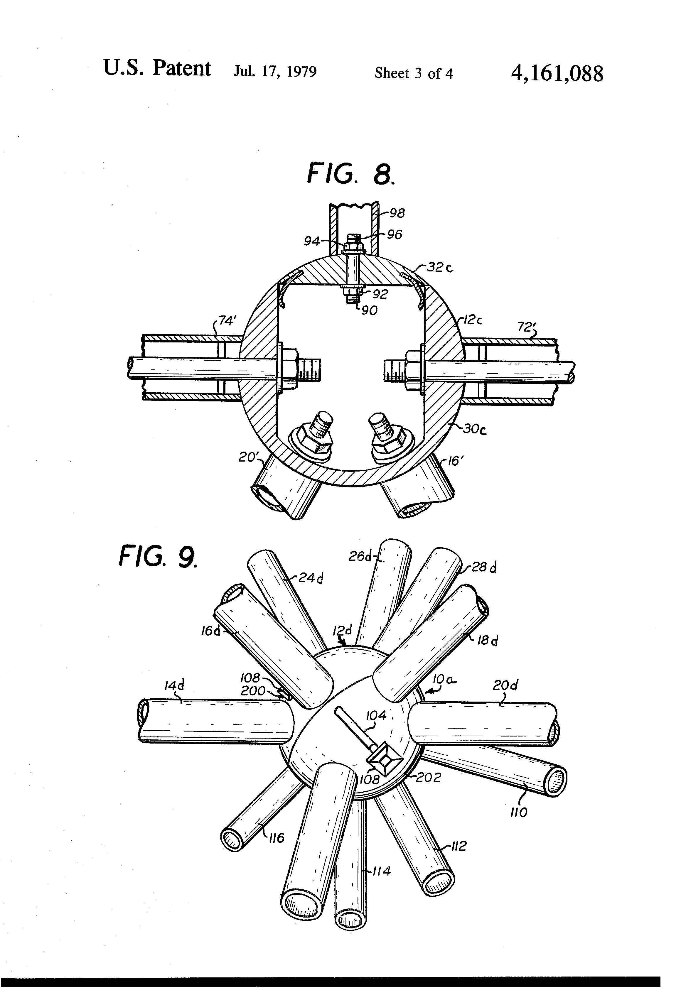 Patent US4161088 - Pipe-and-ball truss array - Google Patents