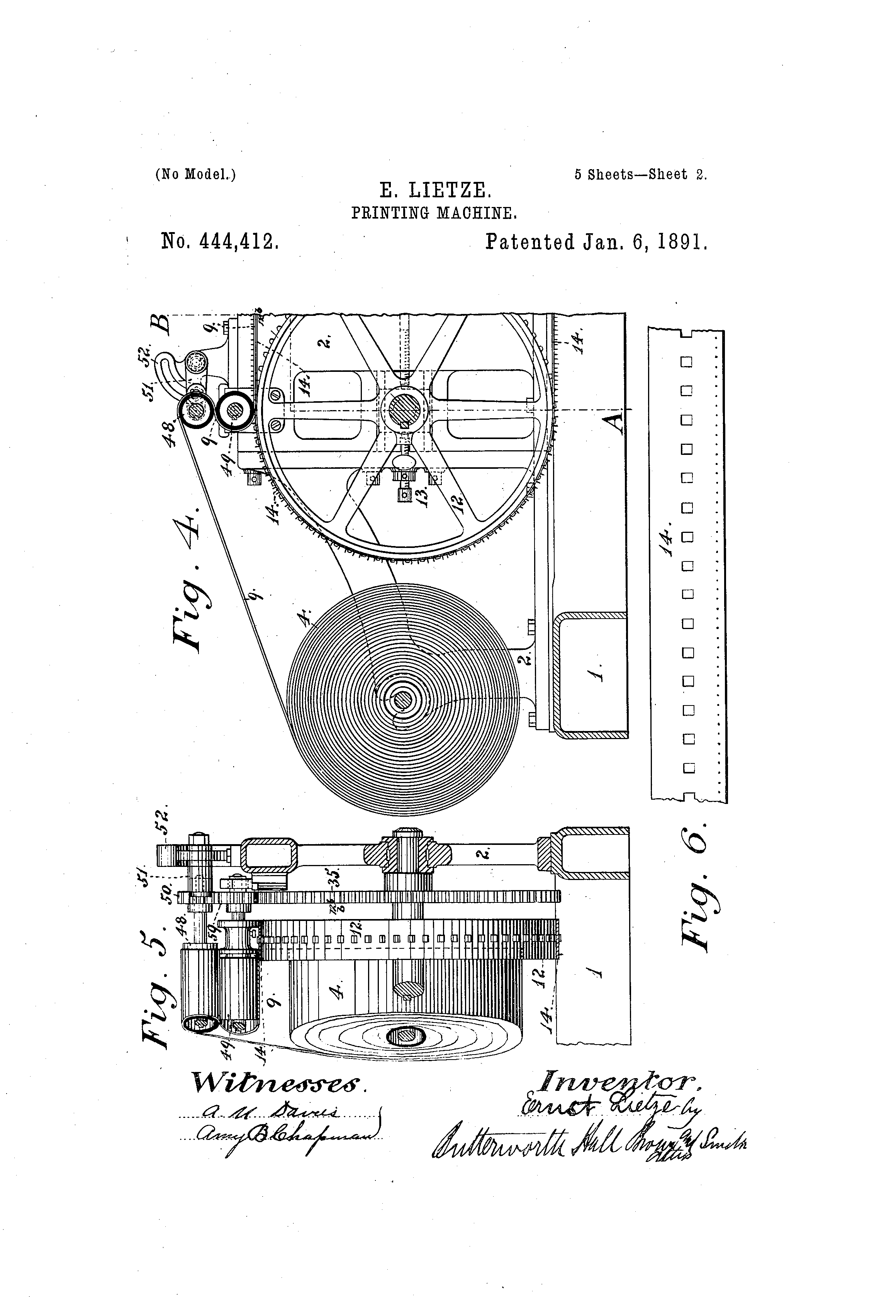 Patent US444412 - Printing-machine - Google Patents