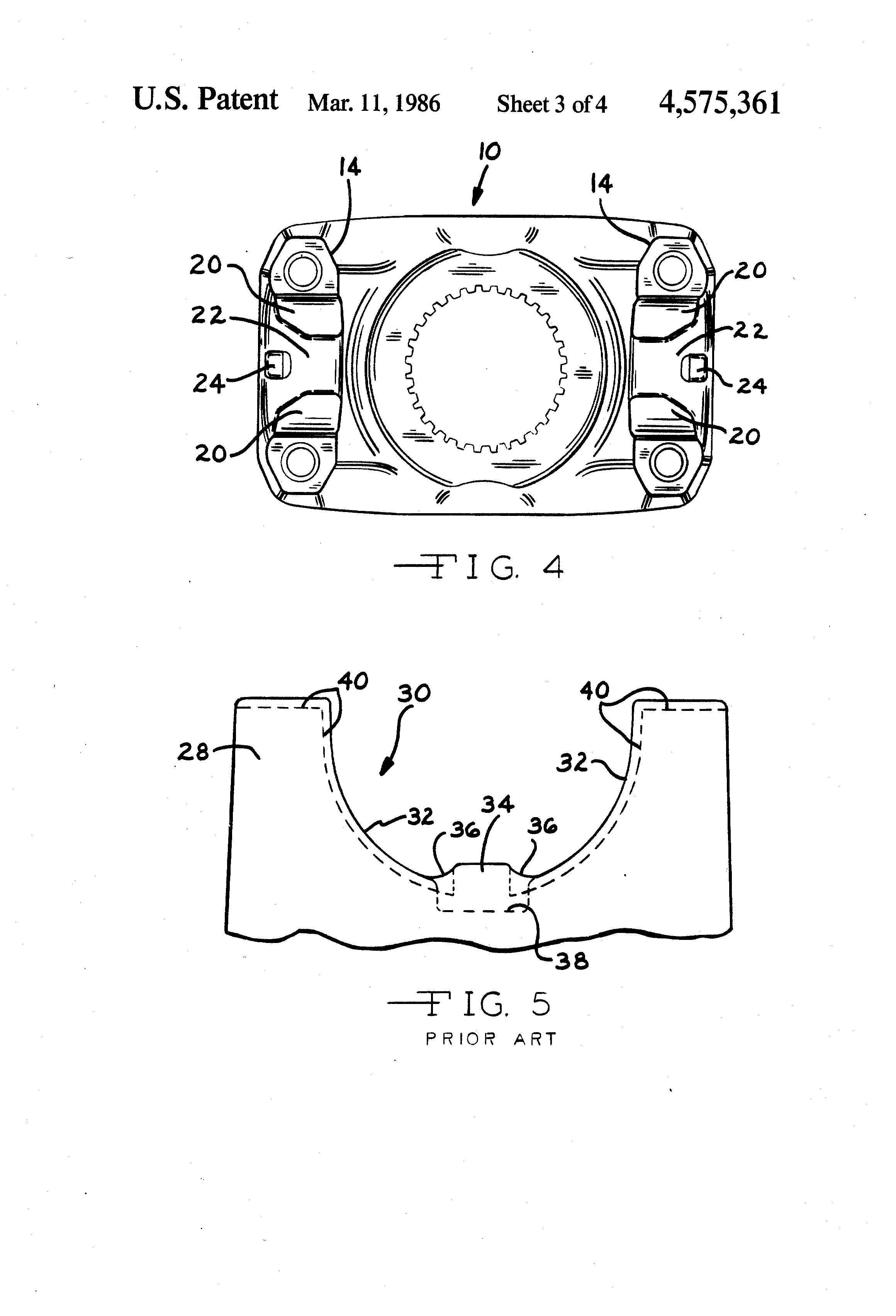 Patent US4575361 - Universal joint yoke - Google Patents