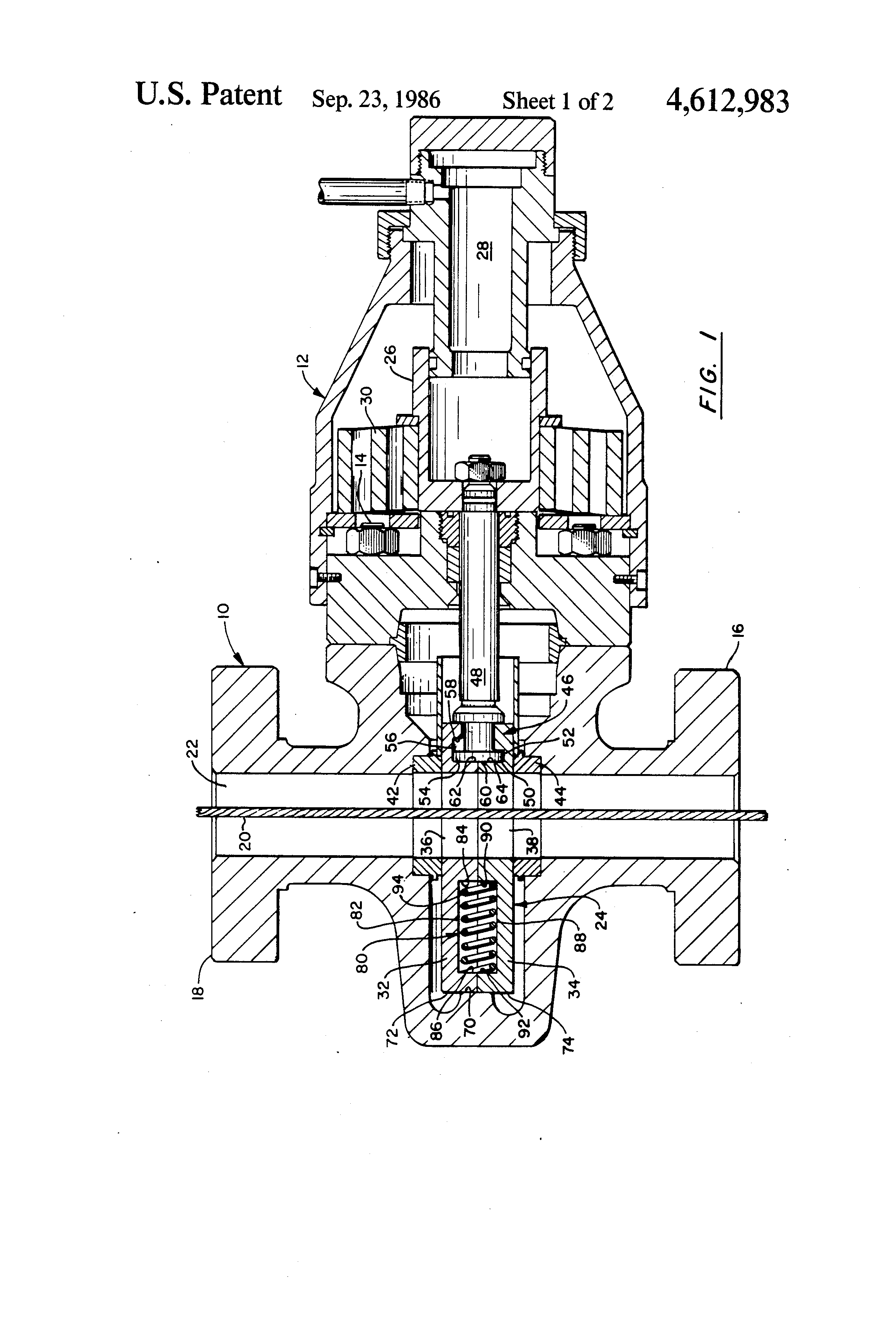 Patent US4612983 - Shear type gate valve - Google Patents
