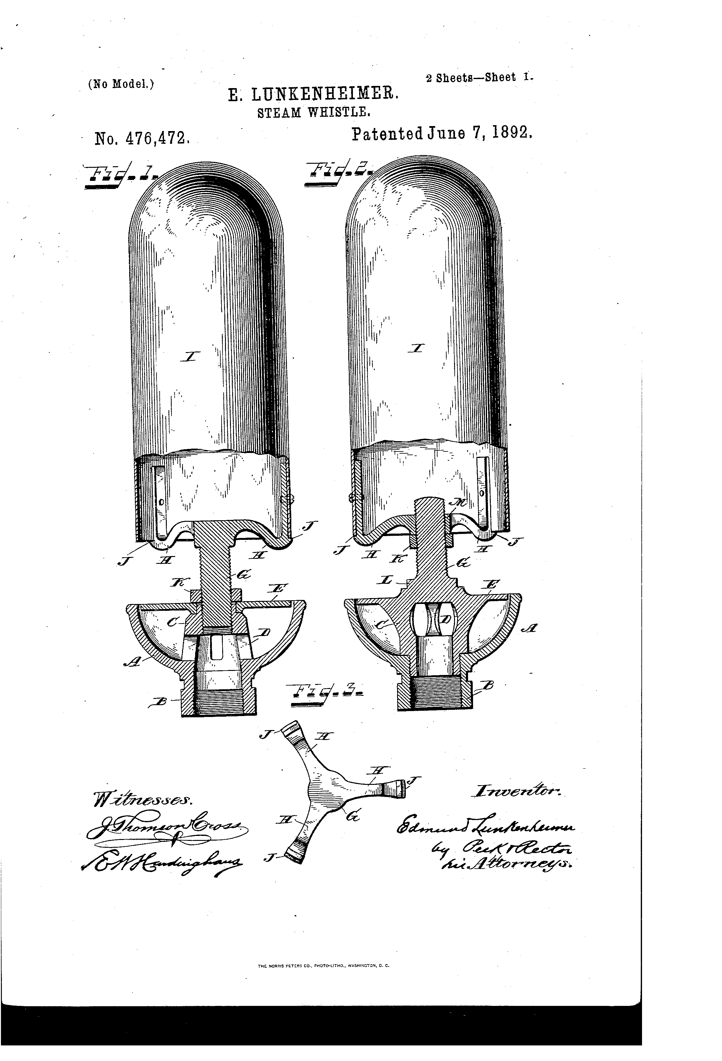 Patent US476472 - Steam-whistle - Google Patents