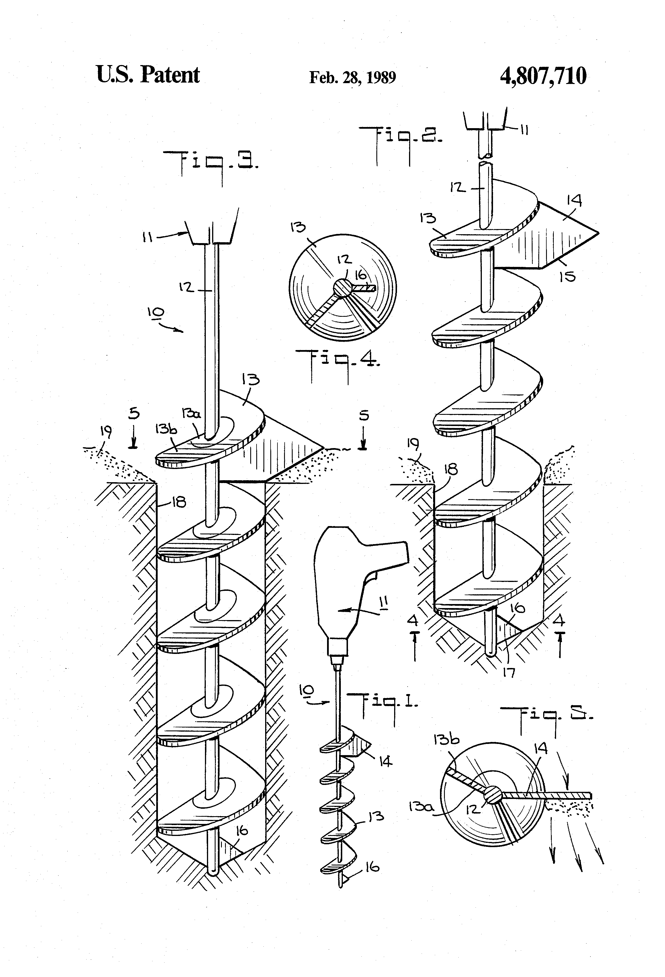 Patent US4807710 - Earth auger for planting bulbs - Google Patentsuche