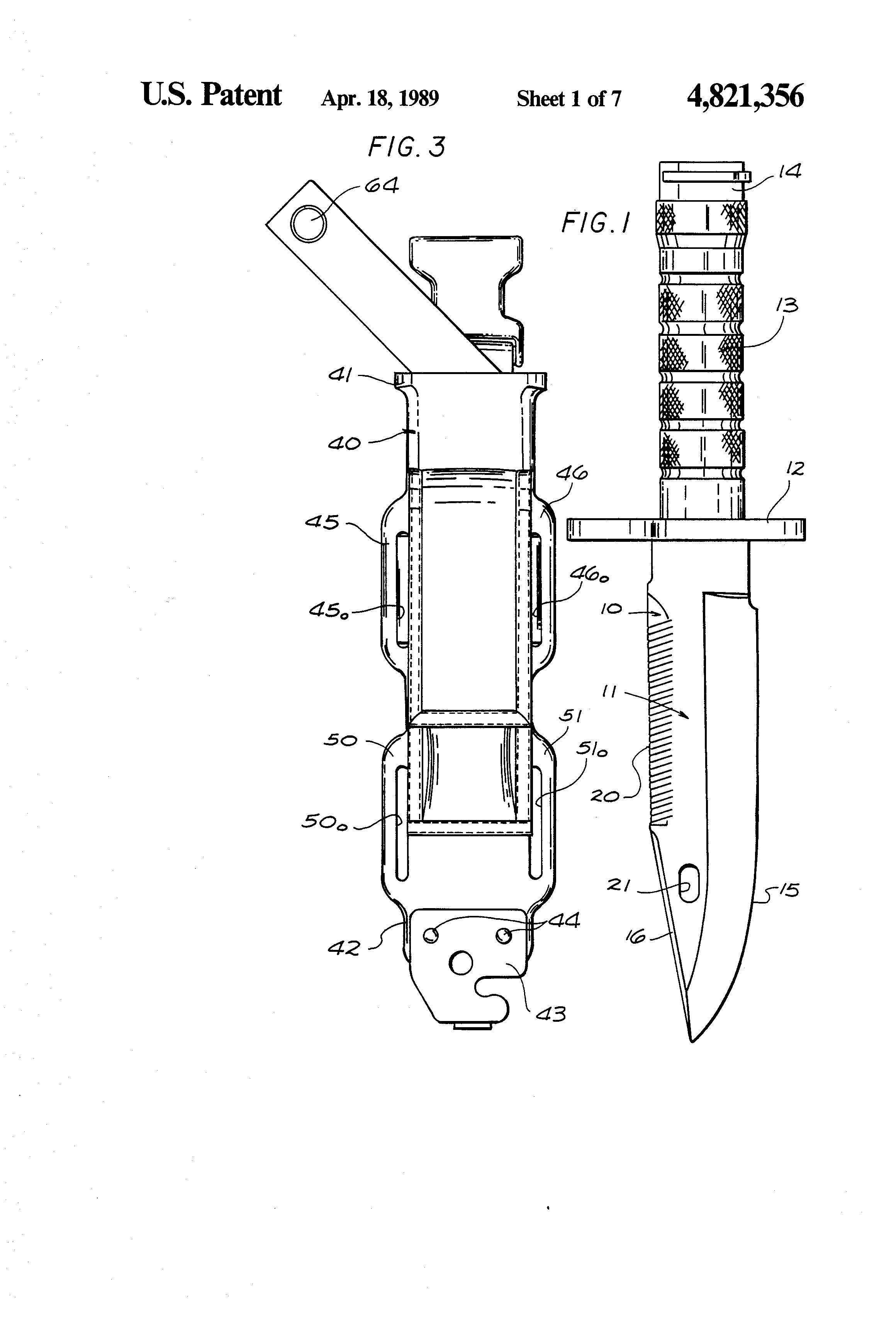 Drawing Bayonet Patents Sketch Coloring Page