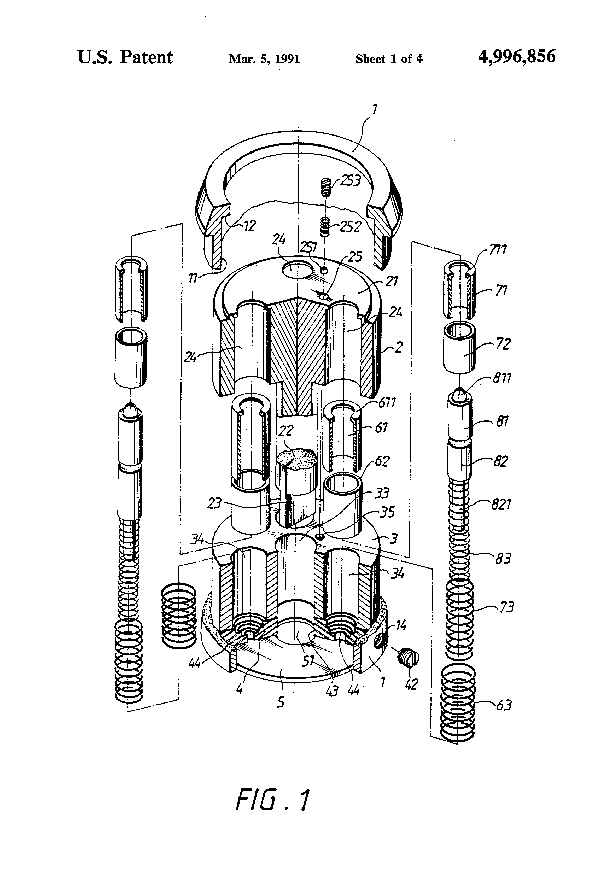 Patent US4996856 - Structure of cylinder lock - Google Patents