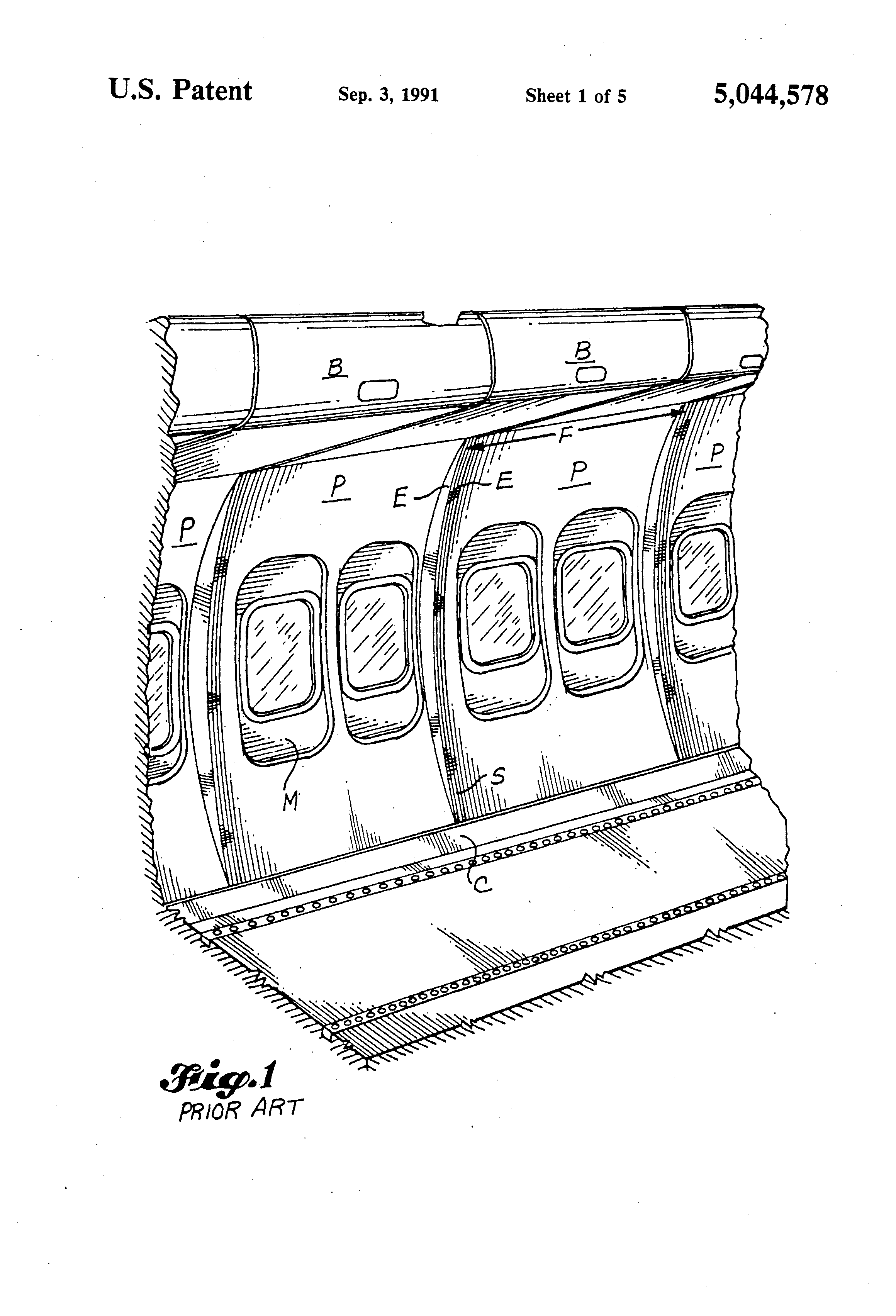 Patent US5044578 - Universal cabin sidewall panel for aircraft - Google ...