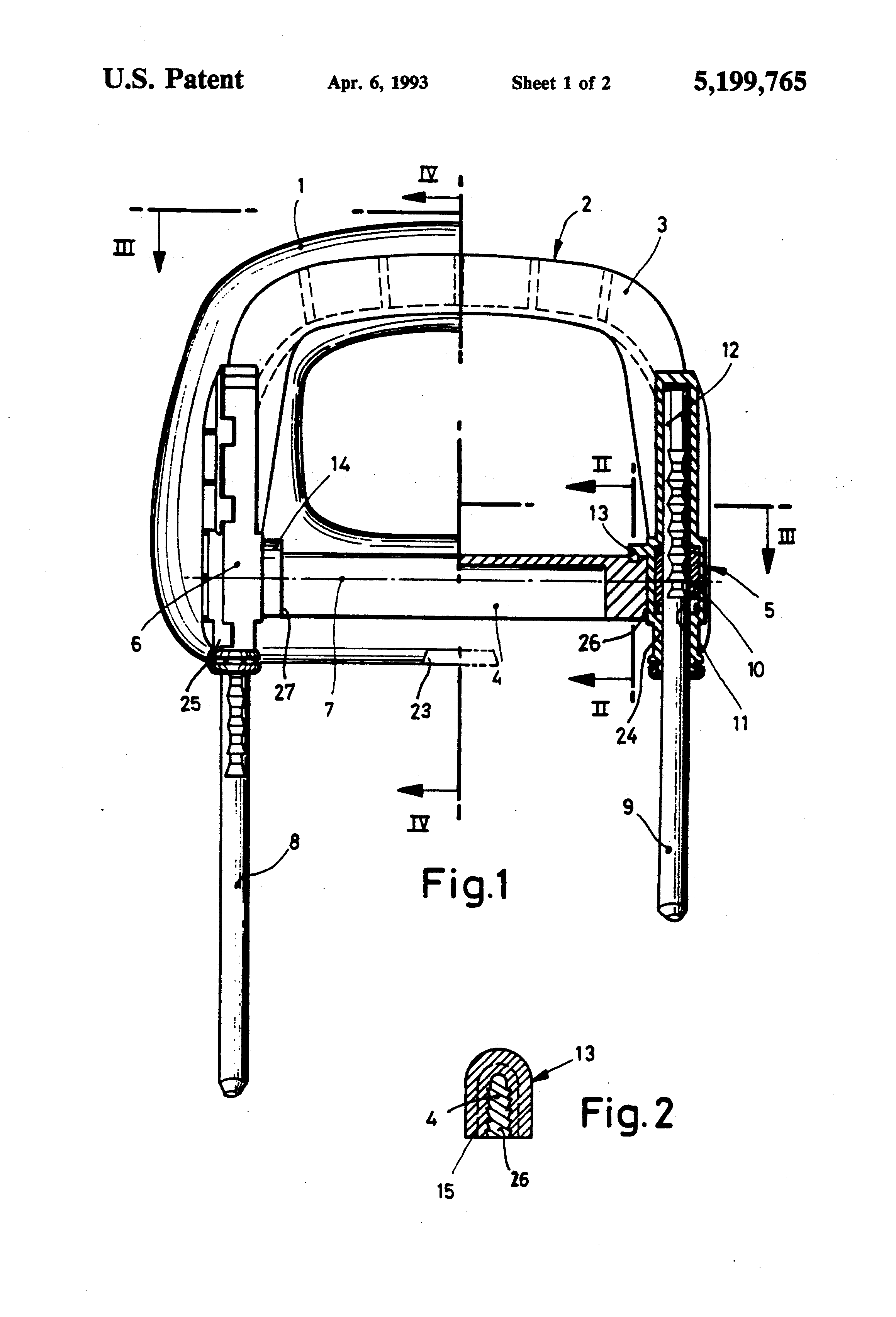 Patent US5199765 - Headrest for car seats - Google Patents