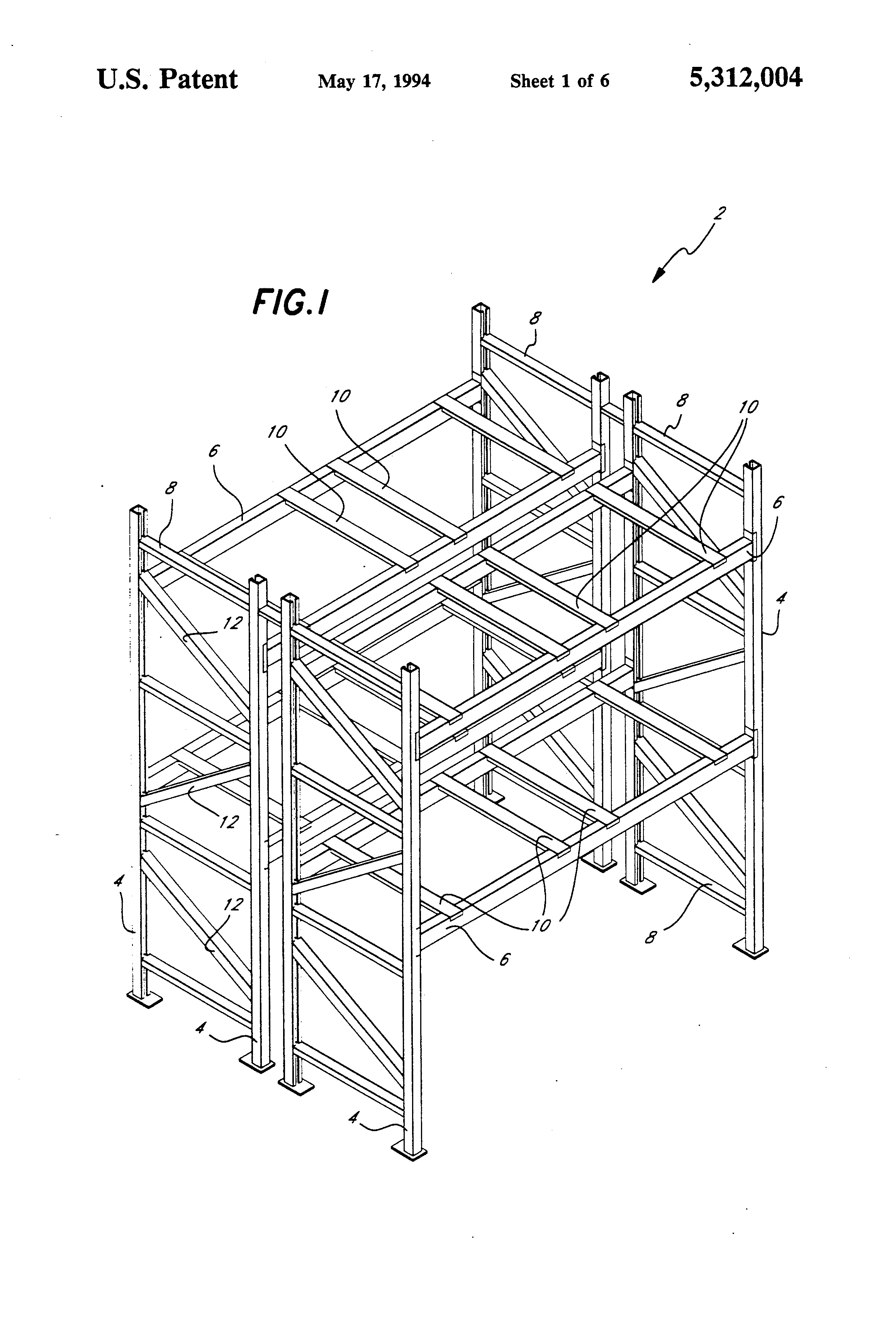 Patent US5312004 - Push-back retrofit system for a storage rack ...