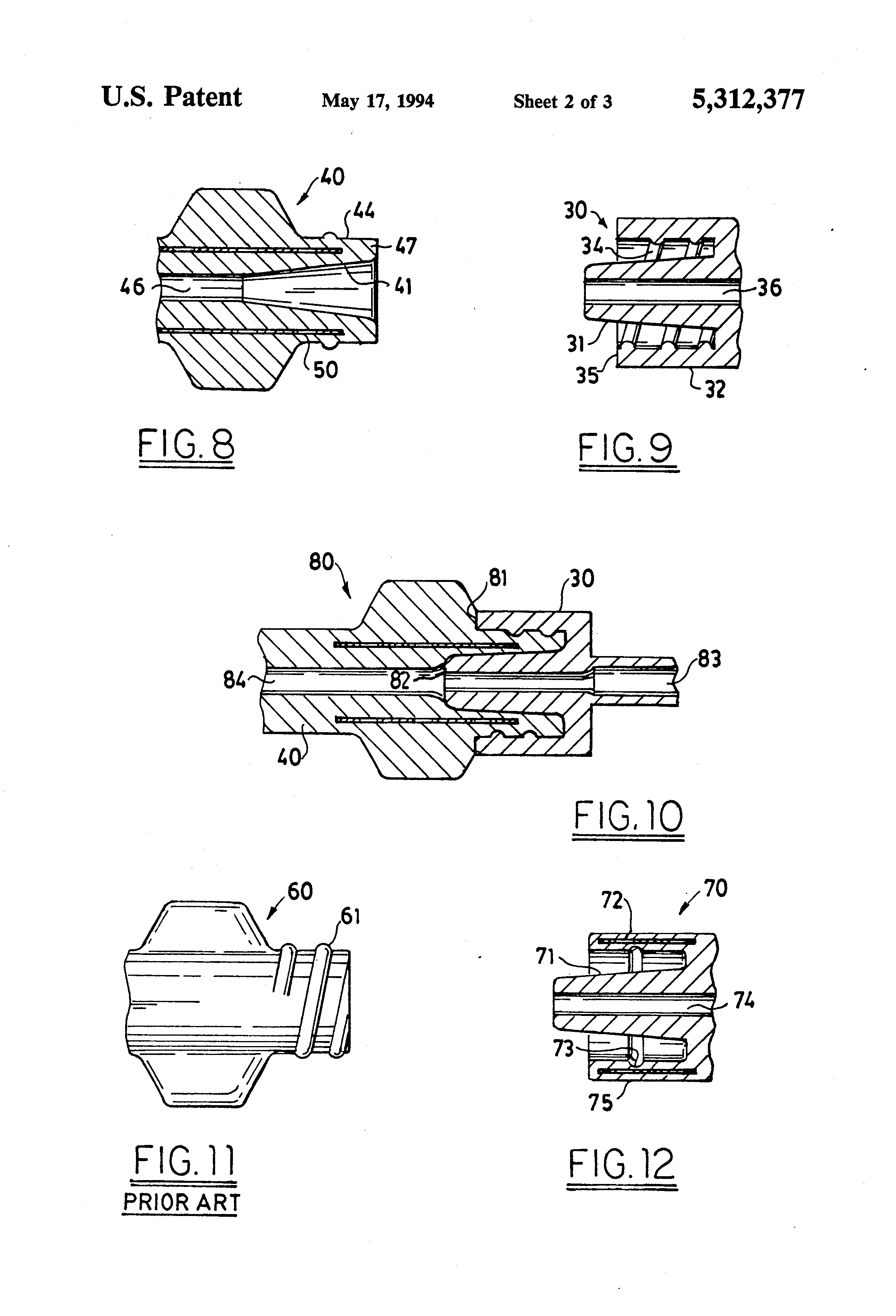Patent US5312377 - Tapered luer connector - Google Patents