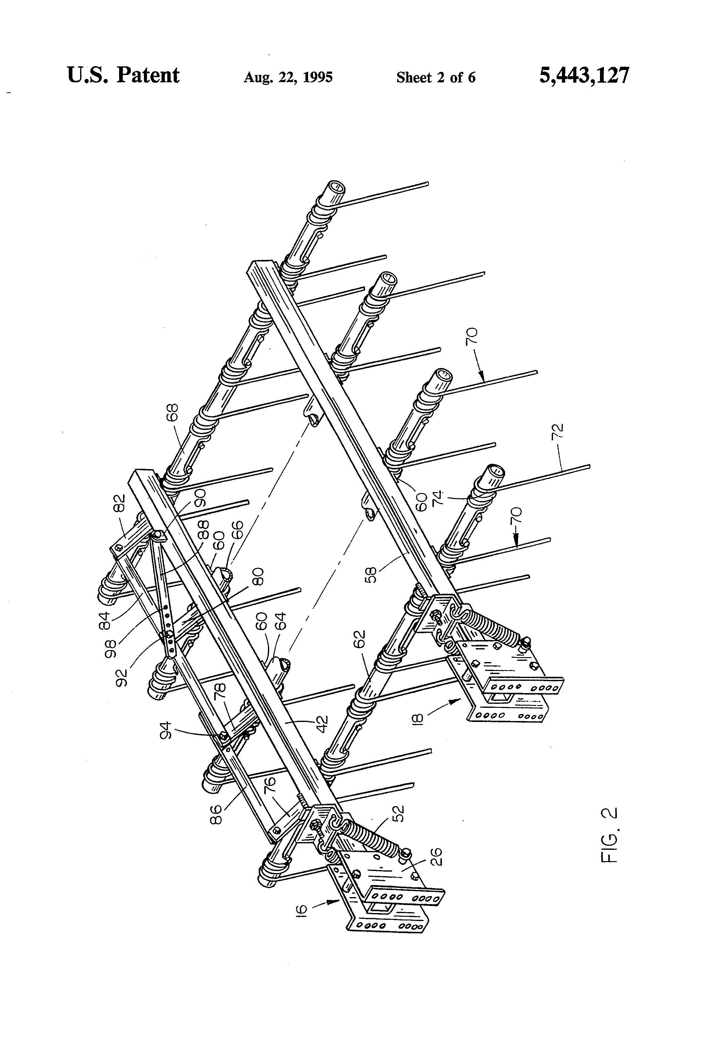 Patent US5443127 - Spring tooth harrow - Google Patents