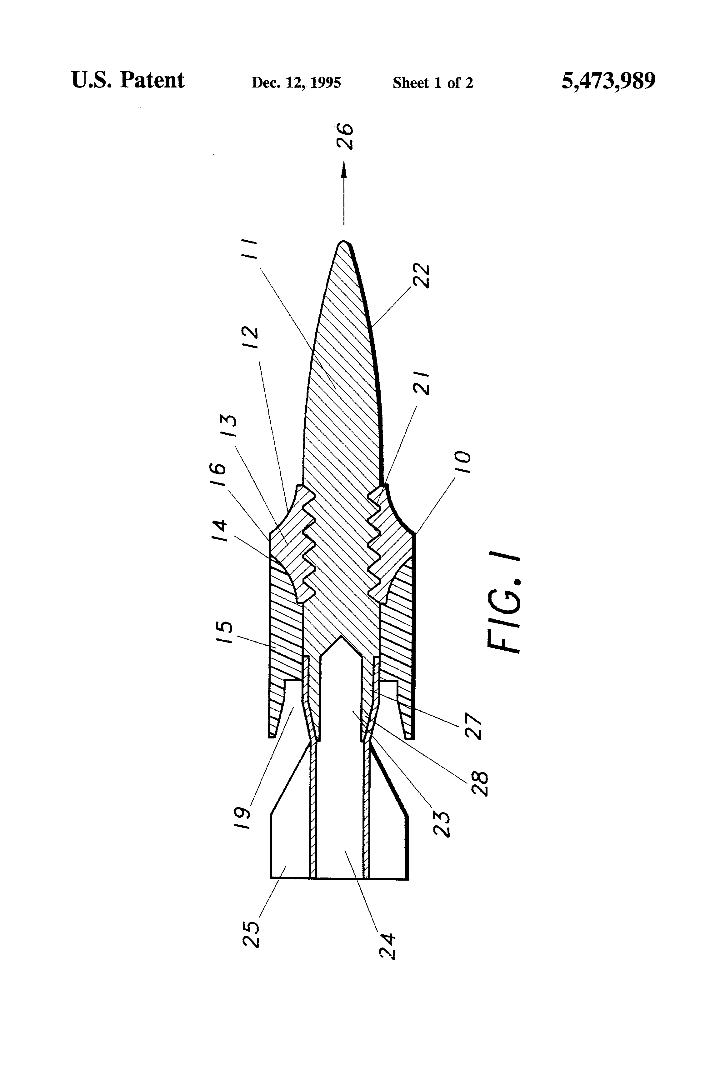 Patent US5473989 - Fin-stabilized discarding sabot projectile - Google ...