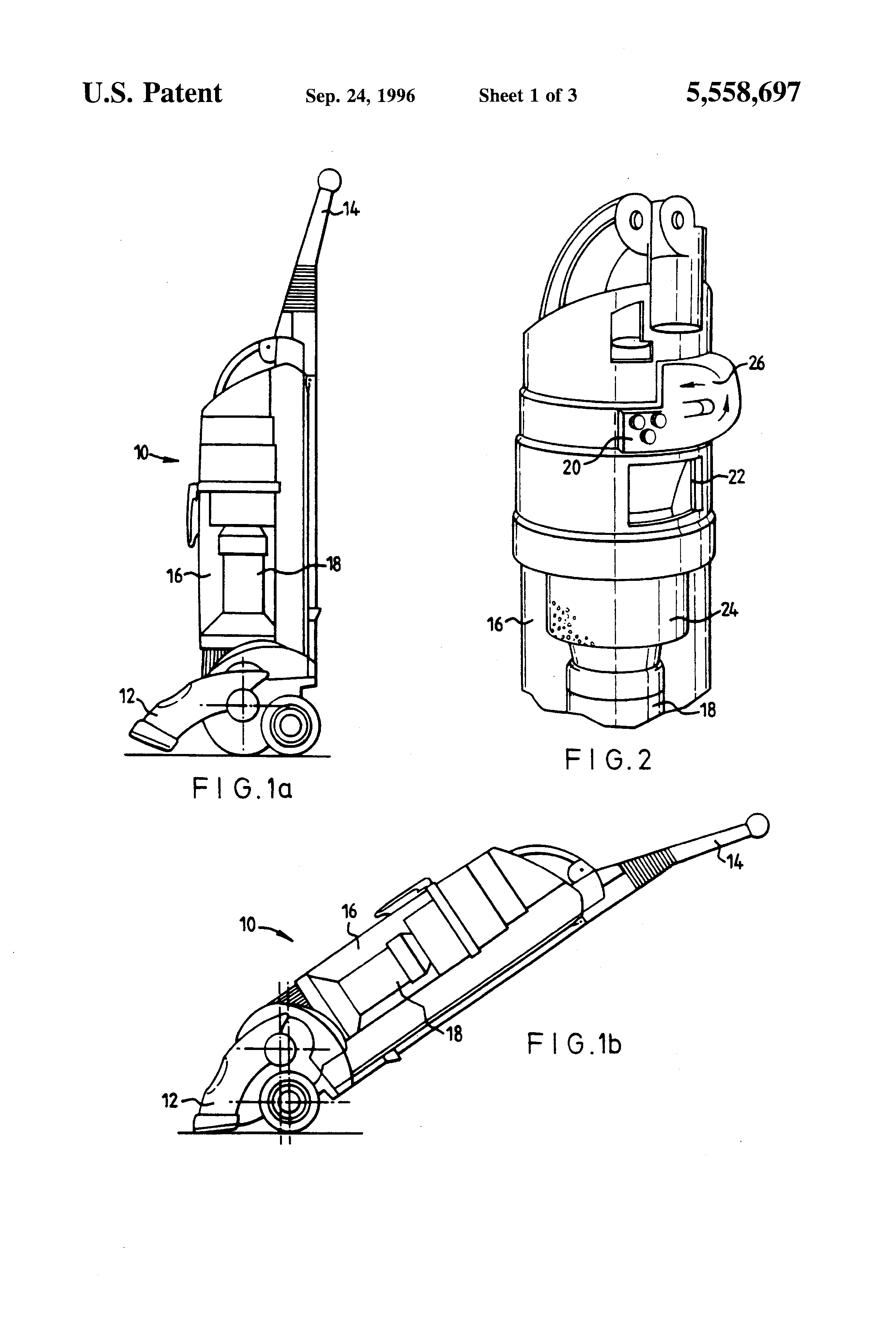 Patent US5558697 - Dual cyclonic vacuum cleaner - Google Patents
