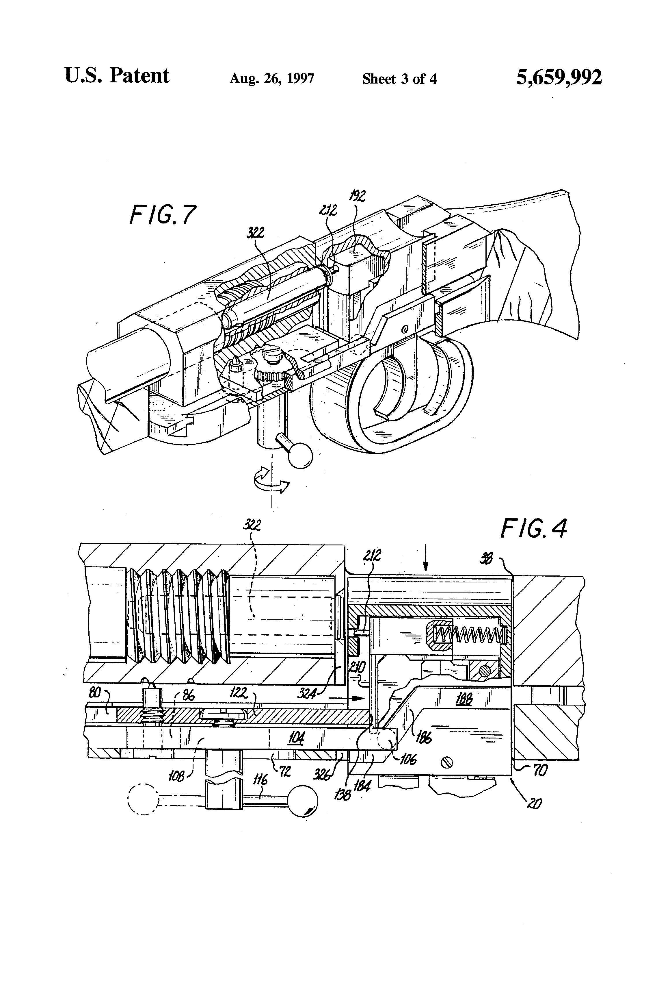 Patent US5659992 - Single-shot falling breech block action - Google Patents
