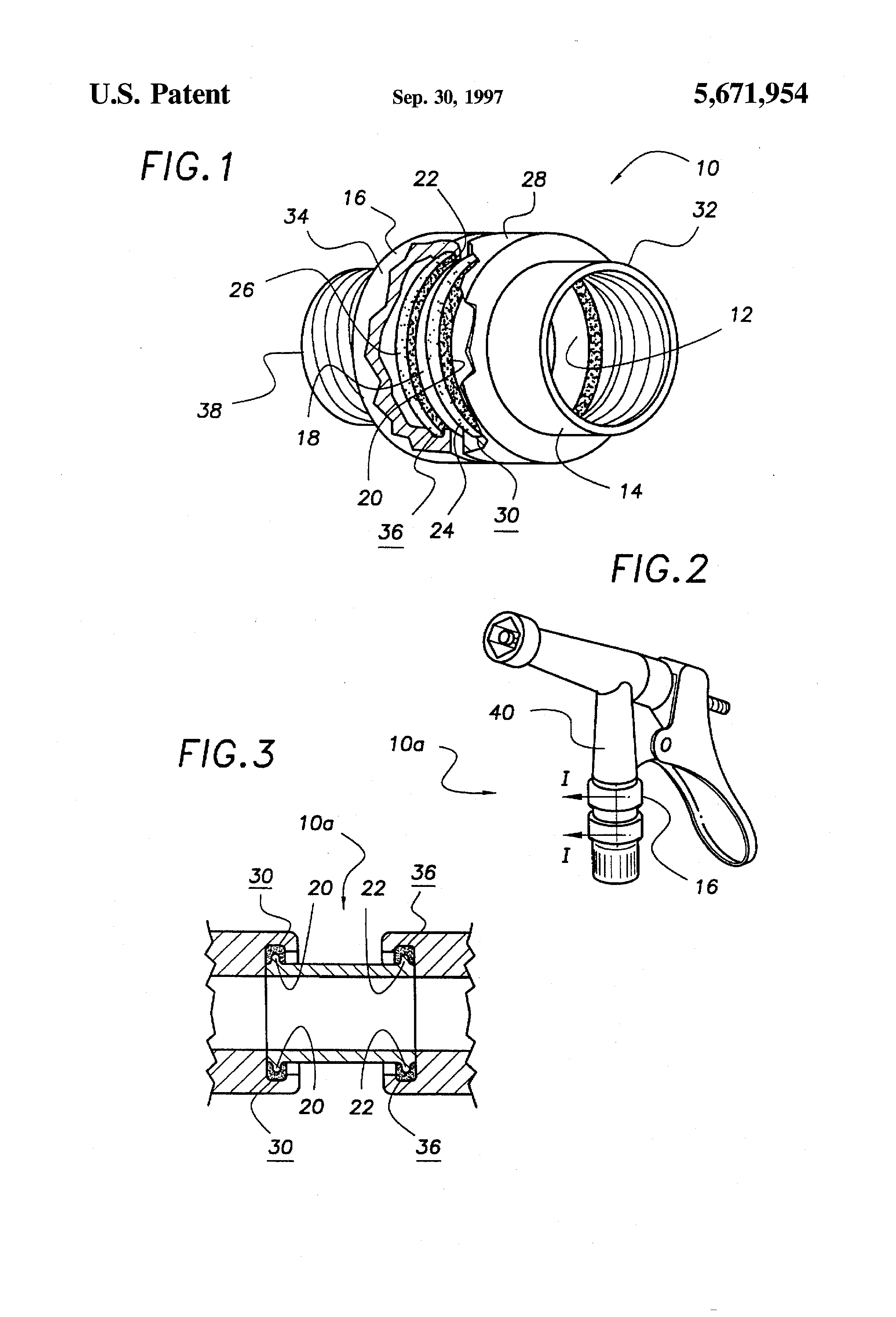 Hose Nozzle Garden Drawing Patents Patent Connector Swivel Sketch ...