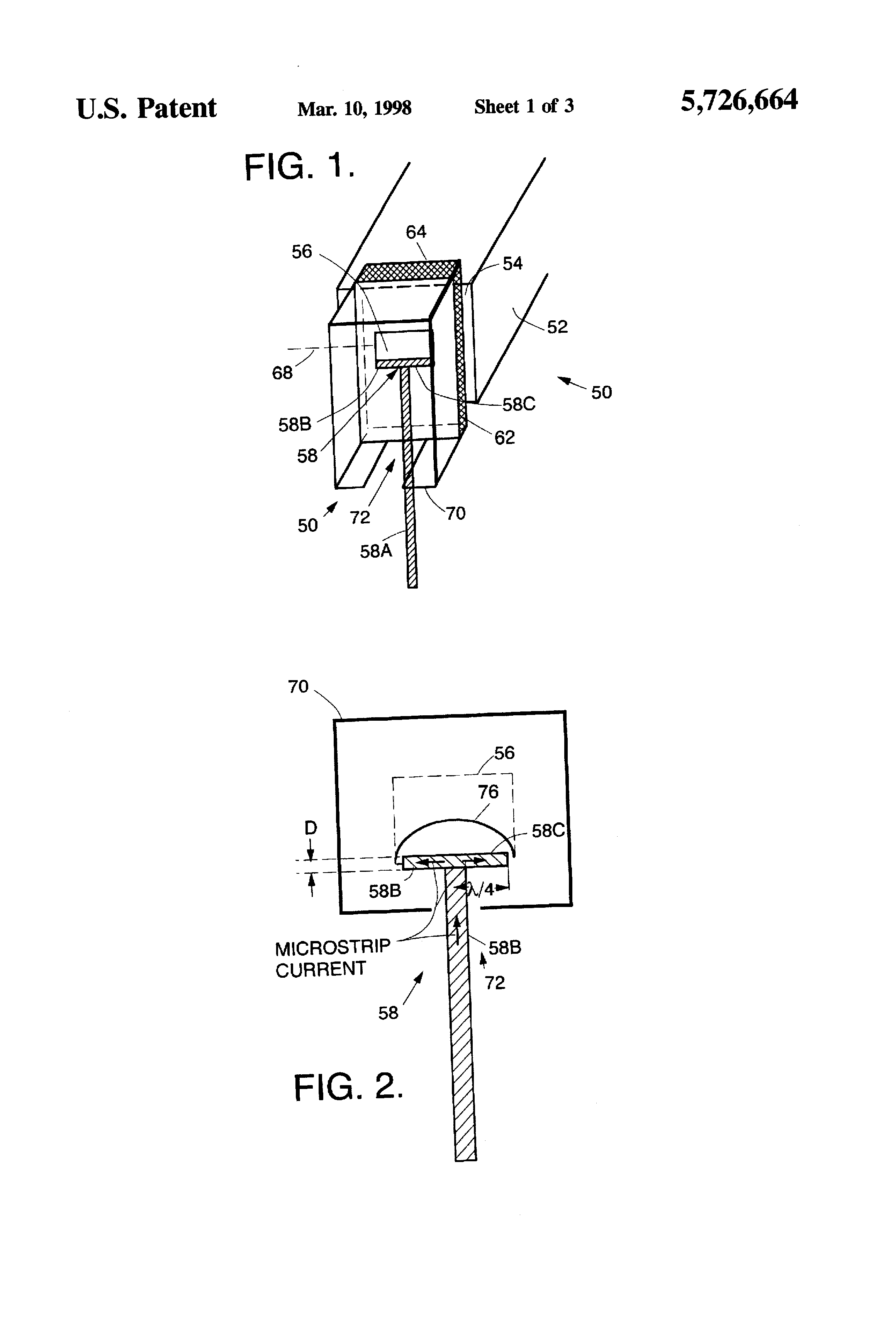 Patent US5726664 - End launched microstrip or stripline to waveguide ...