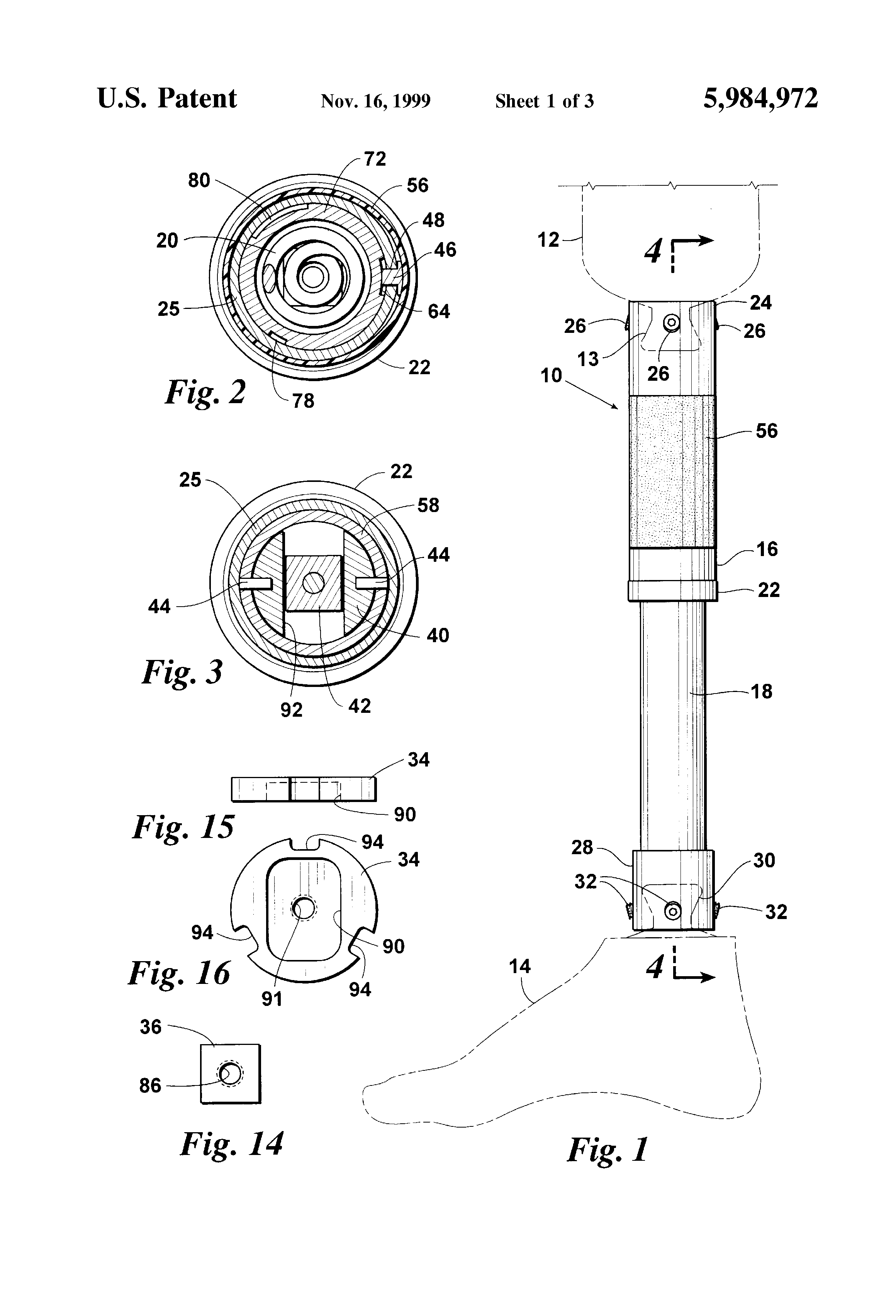Patent US5984972 - Pylon assembly for leg prosthesis - Google Patents