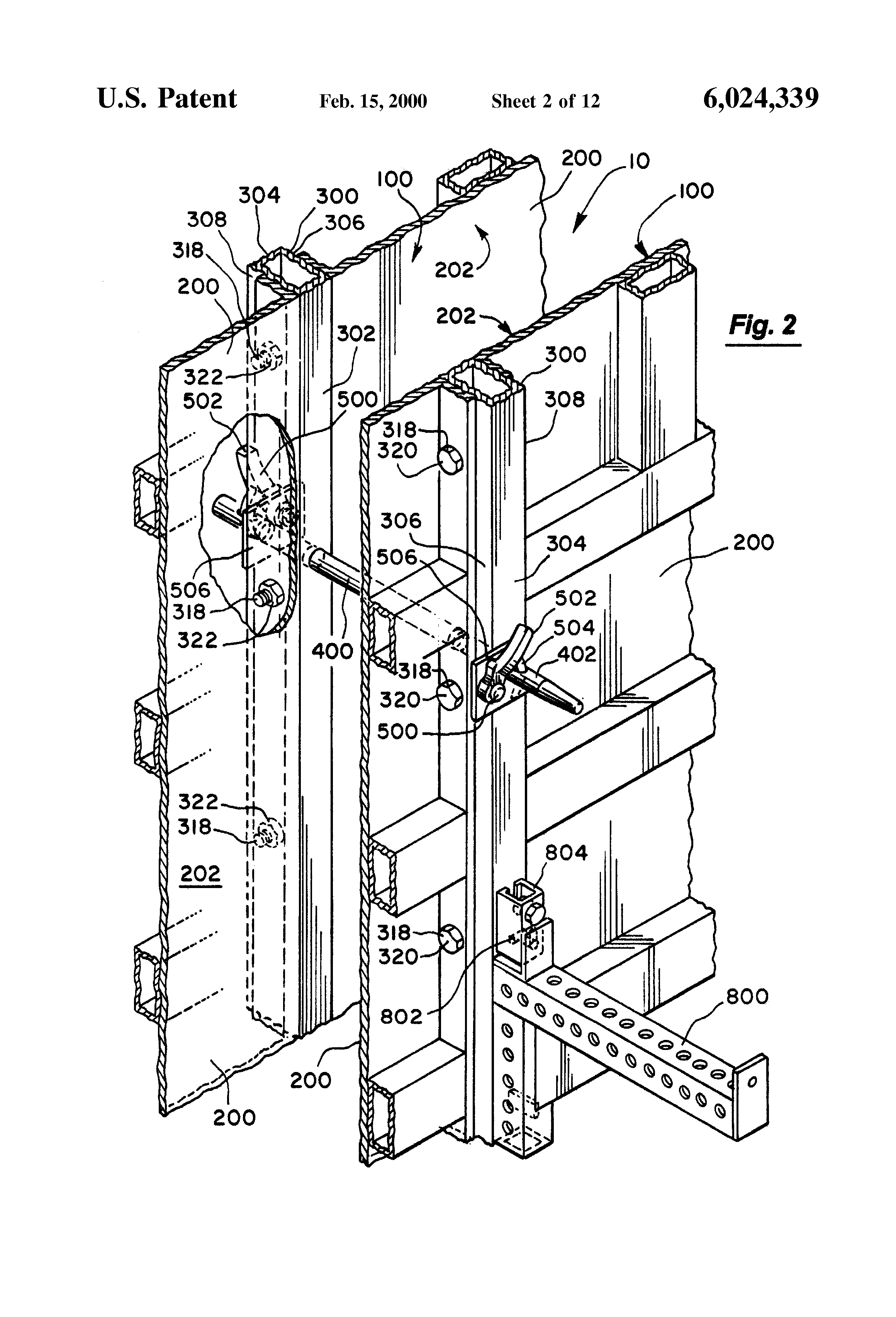 Patent US6024339 - Gang form for use with a concrete form system and ...