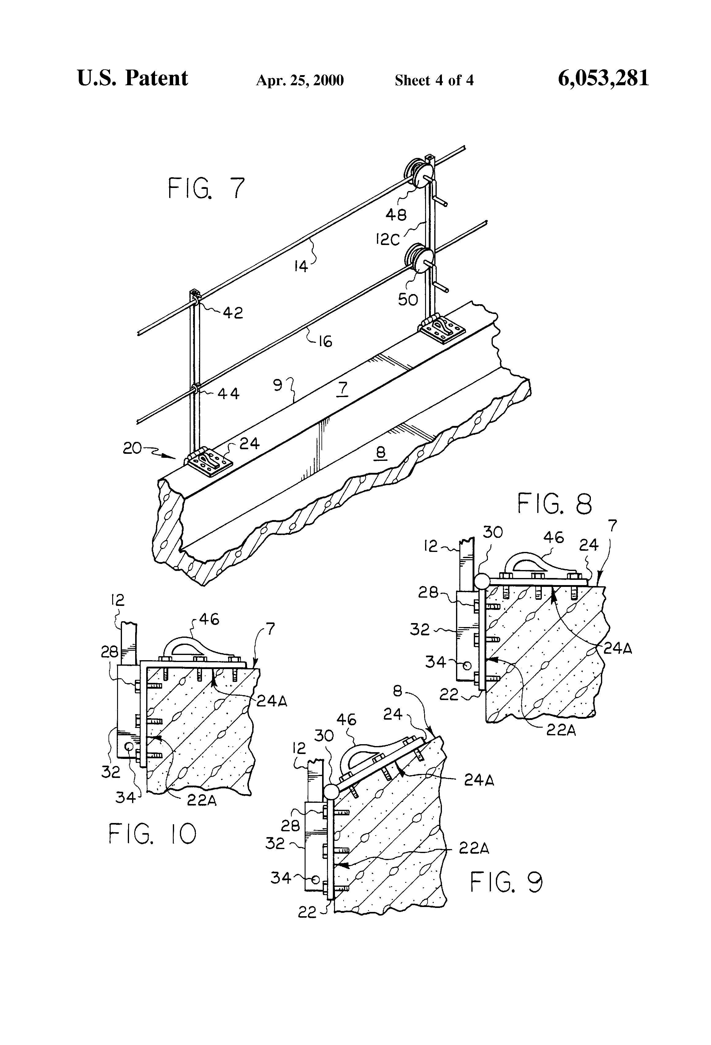 Patent US6053281 - Roof perimeter safety rail system - Google Patents