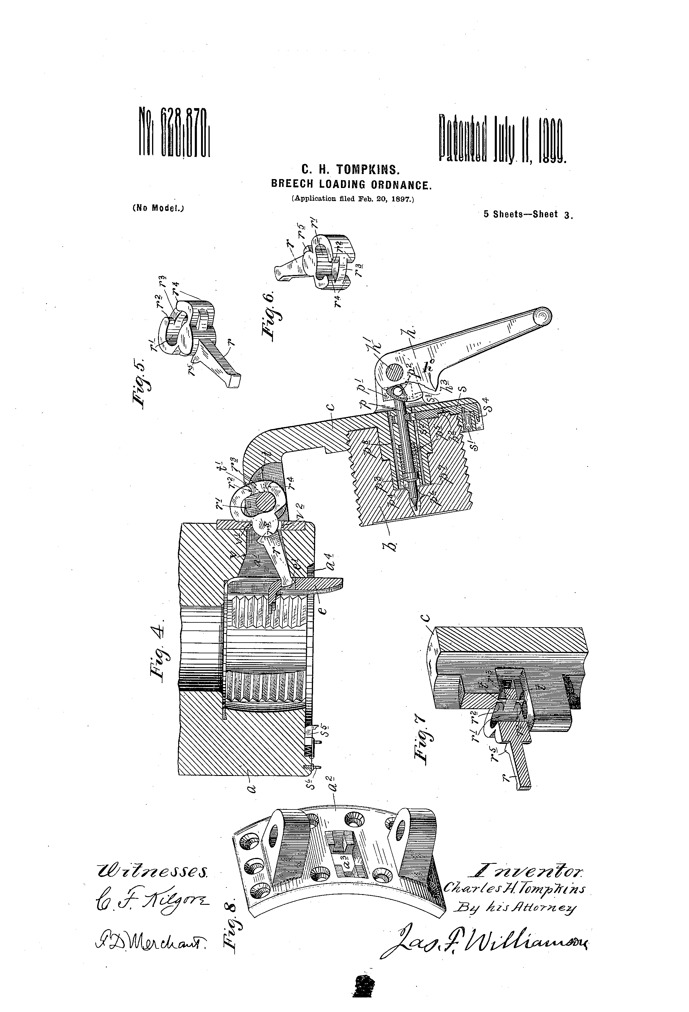 Breech Loading Patent Patents Sketch Coloring Page