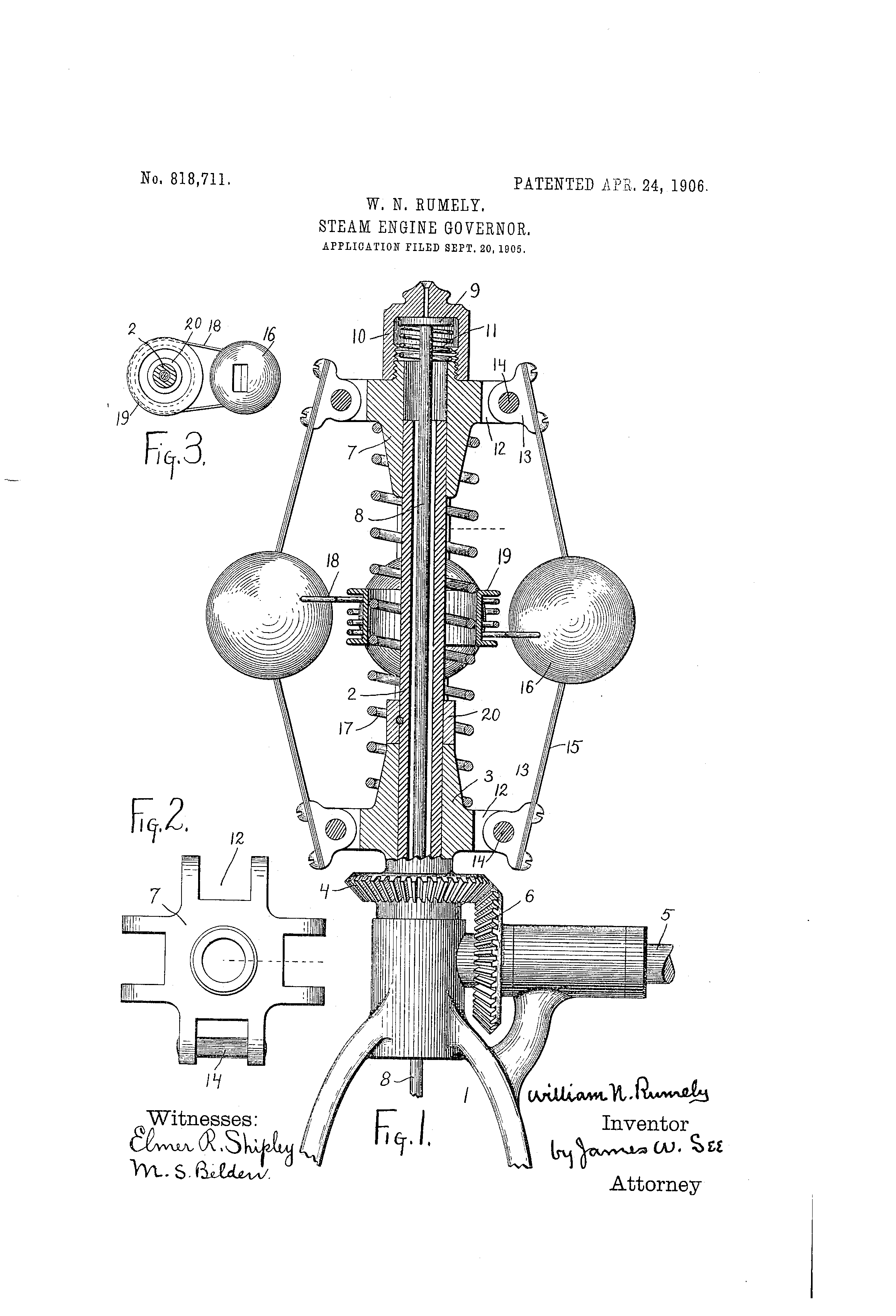 Patent US818711 - Steam-engine governor. - Google Patents